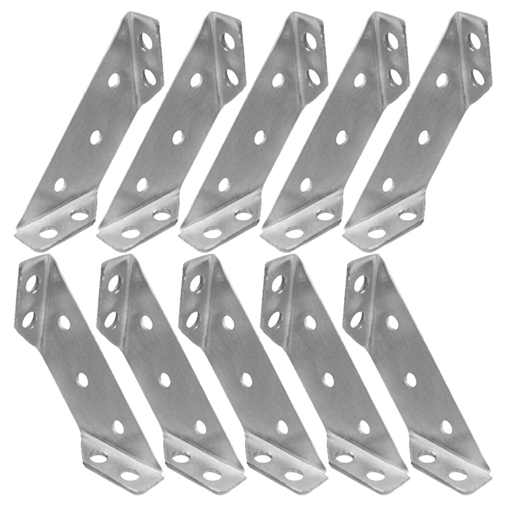 MLINS 10 Pcs Steel Bracket Corner Bracket 6.90X2.00X1.20CM Silver ...