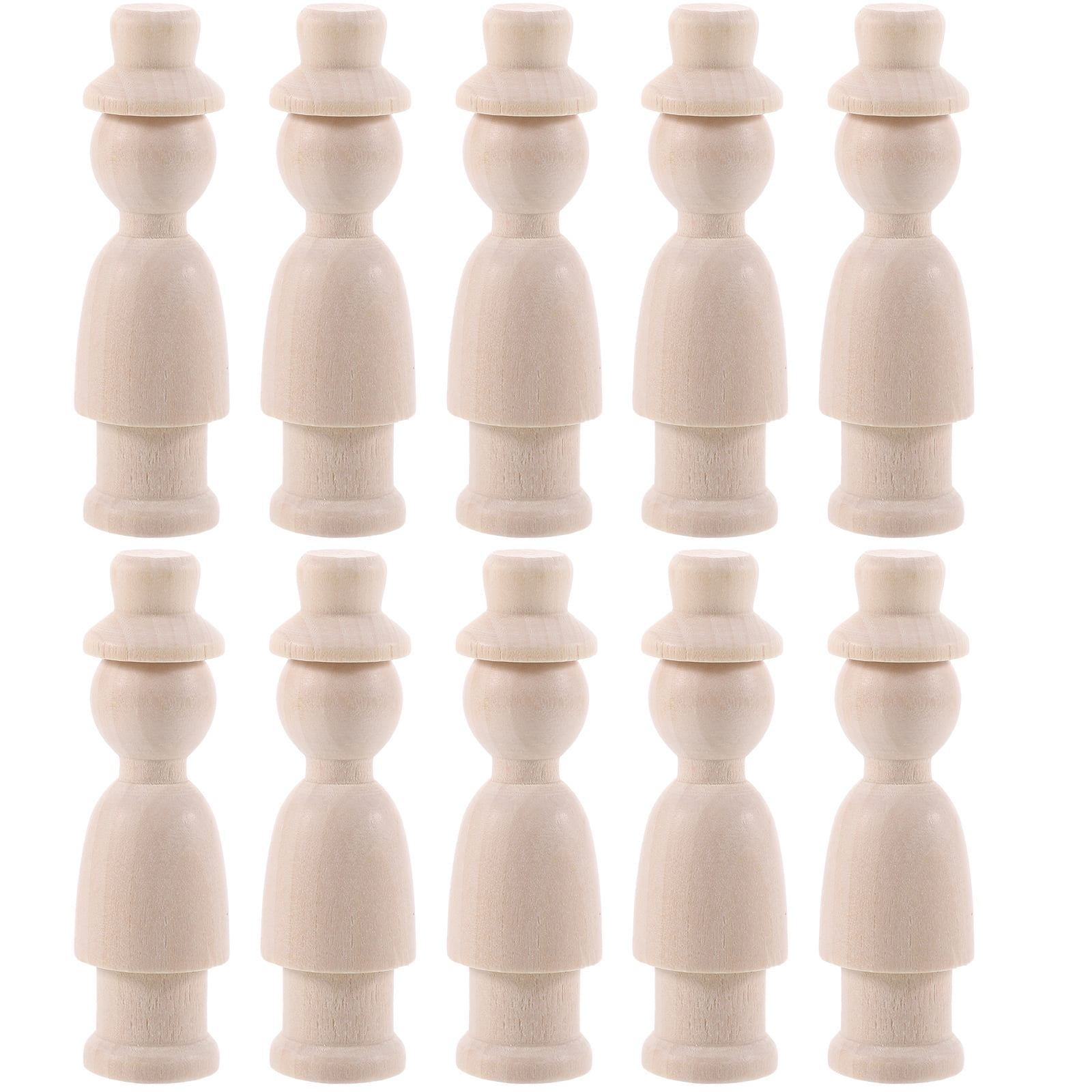 MLINS 10 Pcs Wooden People Craft Peg Dolls with Cups Clothes Pins Baby ...