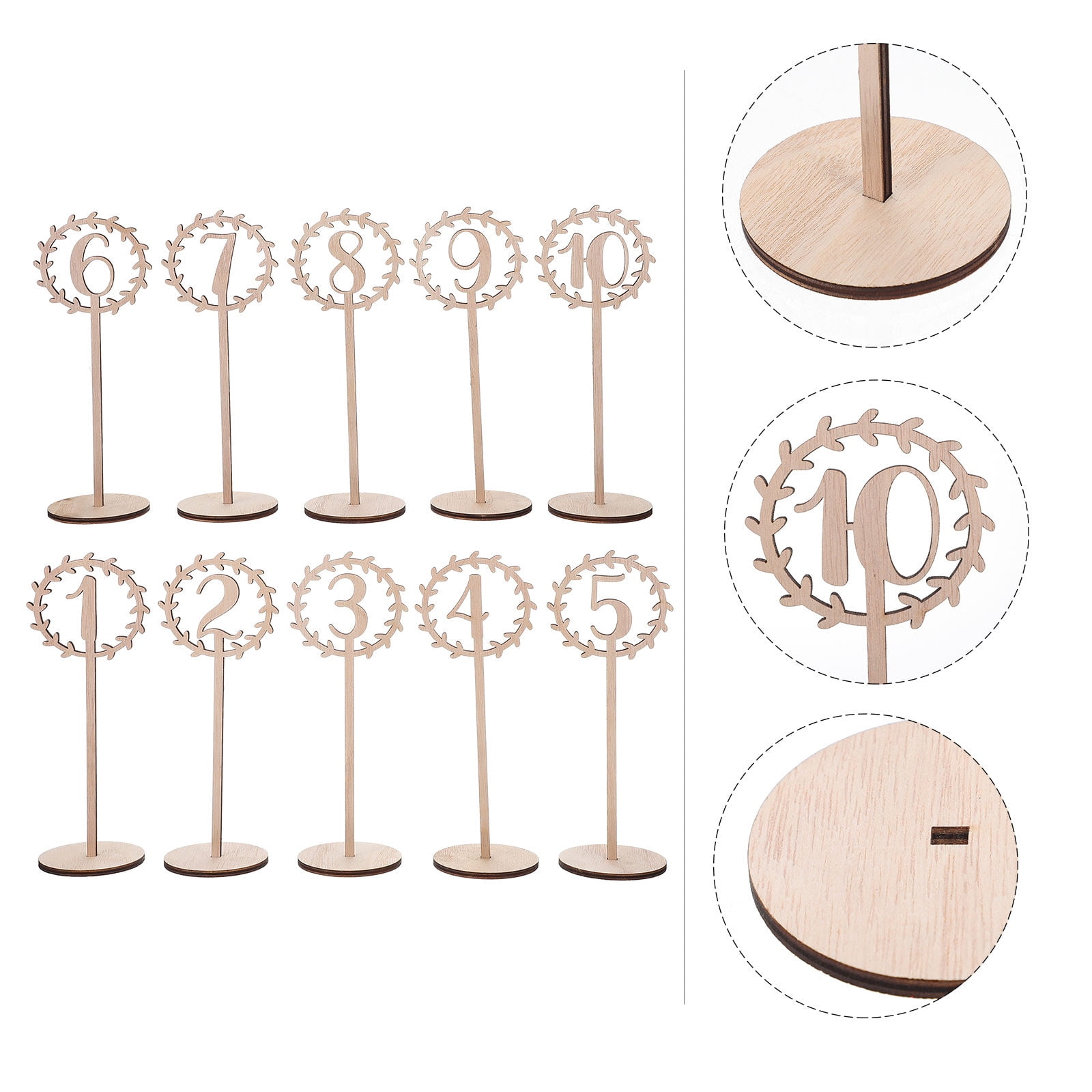 GAXIRE Classic Style Table Numbers Wood 10Pcs 8.25X3.14X2.75in ...