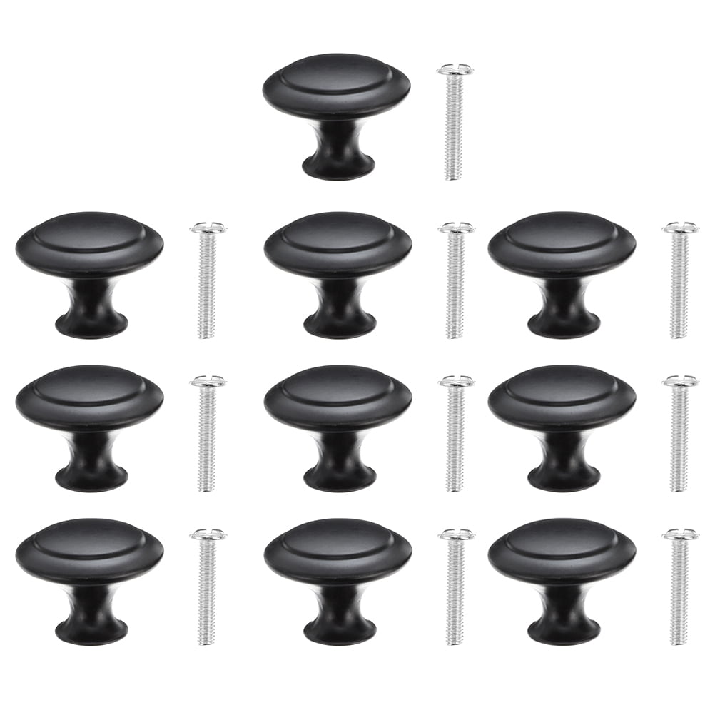 MLINS 10 Sets Black Cabinet Closet Door Knob Mushroom Head Handle ...