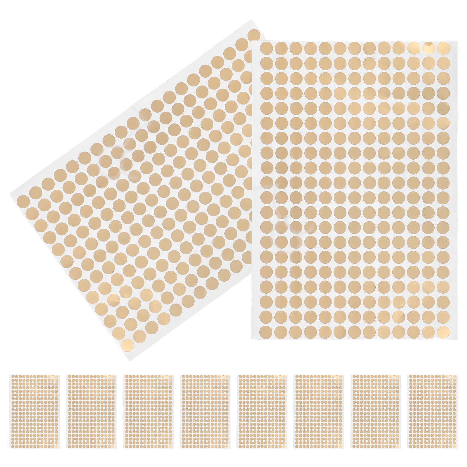 MLINS 10 Sheets Circular Round Dot Stickers Golden Copper Paper Label ...