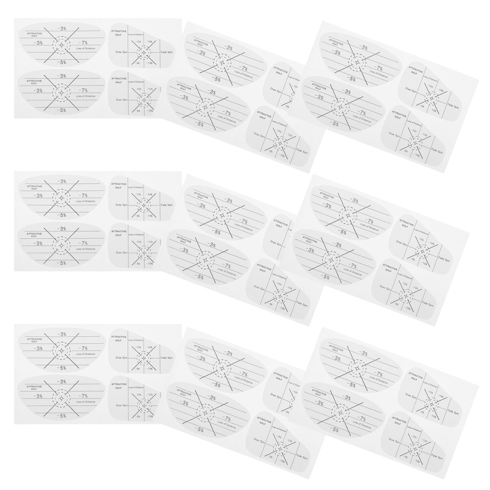 Golf Training Aid Impact Stickers for Clubs Set of 10 Sheets Versatile ...