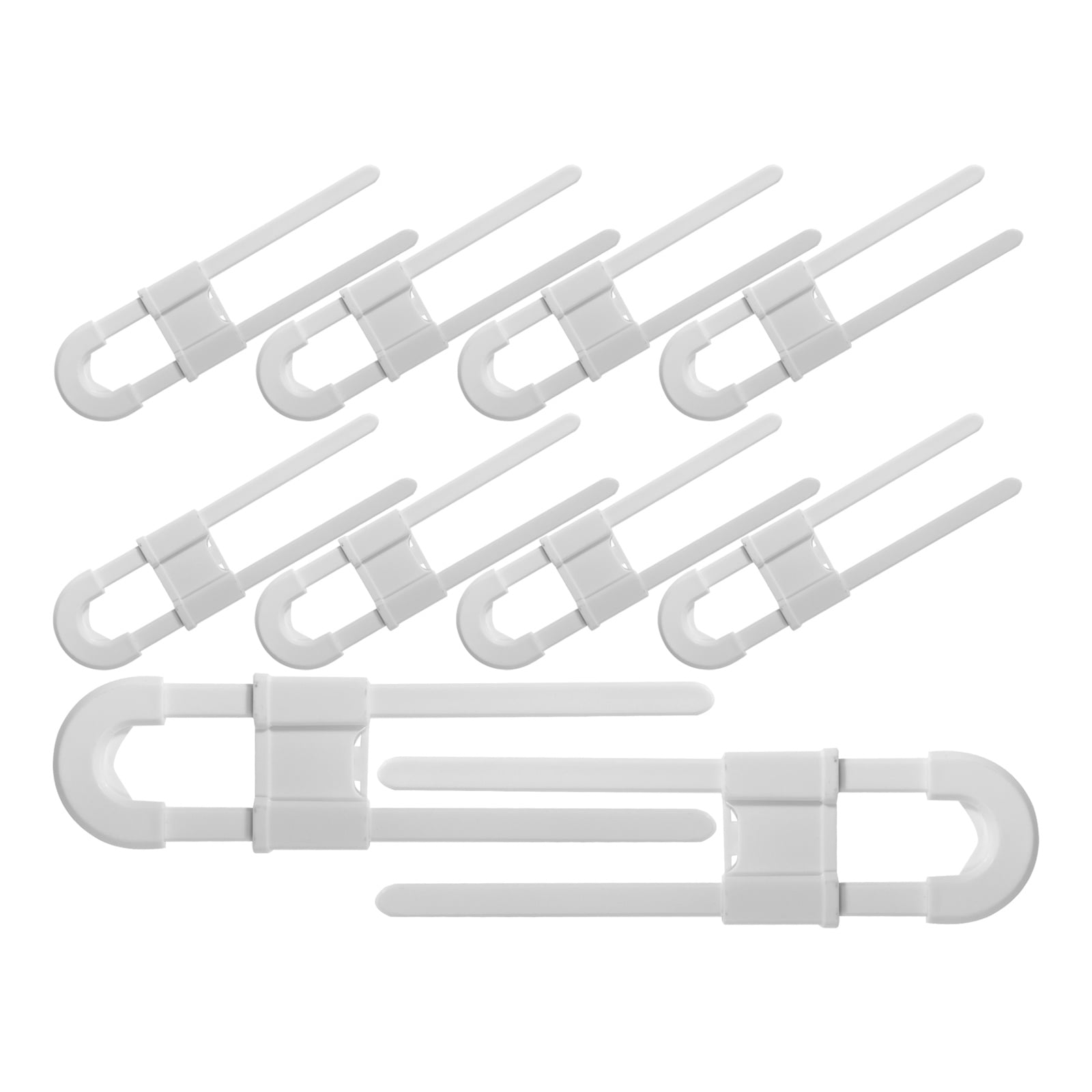 MLINS 10 U-Shaped Cabinet Locks for Kids ABS White Safety Latches for ...