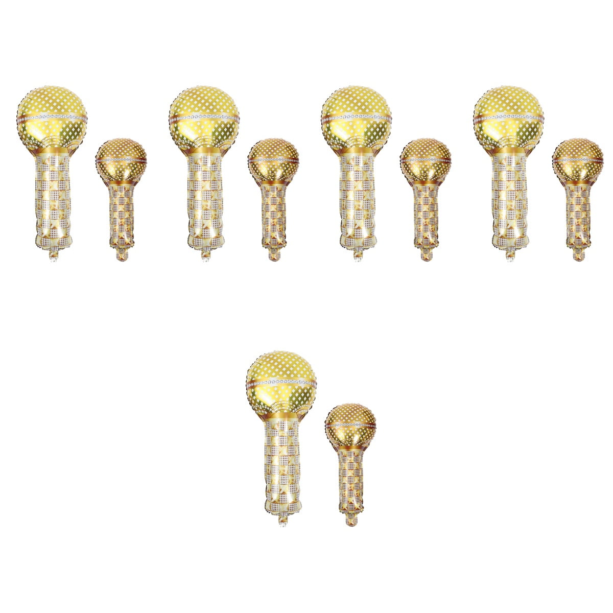 MLINS 10 pcs Aluminum Film Microphone Balloons Inflatable Golden ...