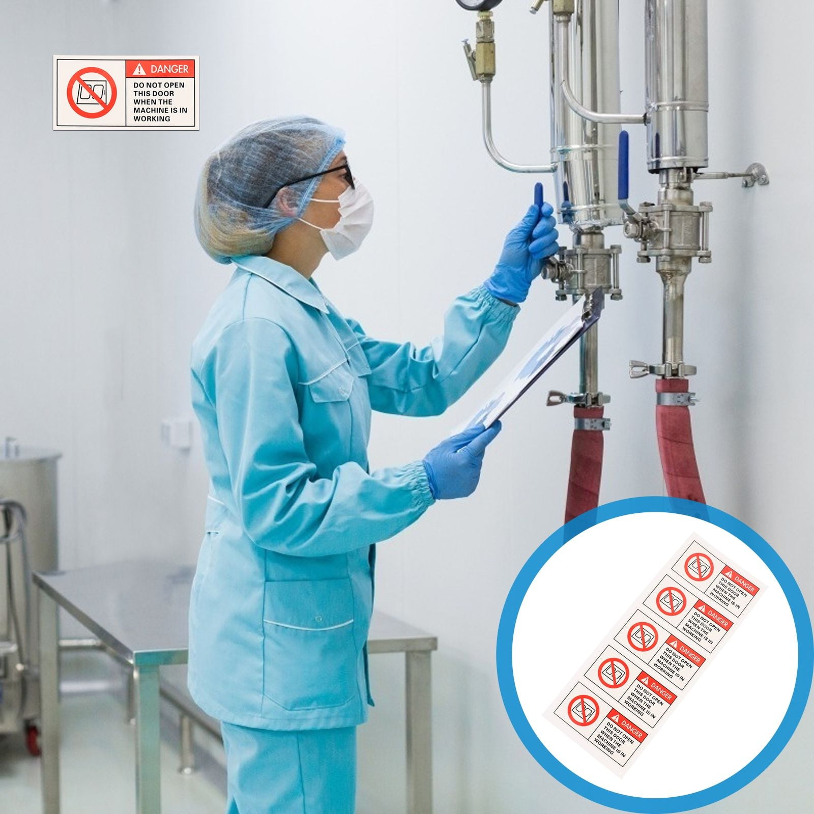 MLINS 10 pcs Caution Danger Sticker Machine Working Decal Safety ...