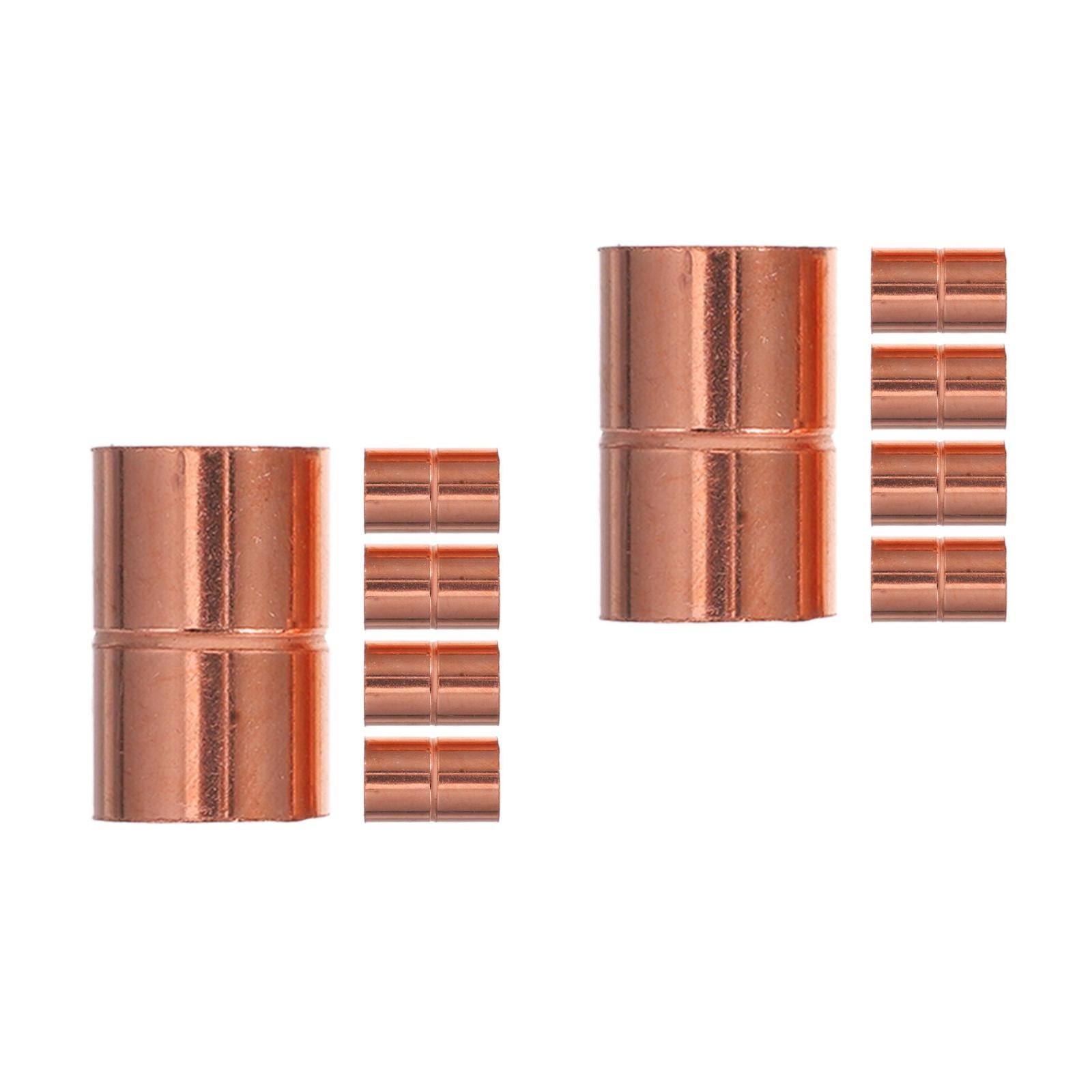 MLINS 10 pcs HVAC Copper Fittings ID Straight Coupling with Rolled Tube ...