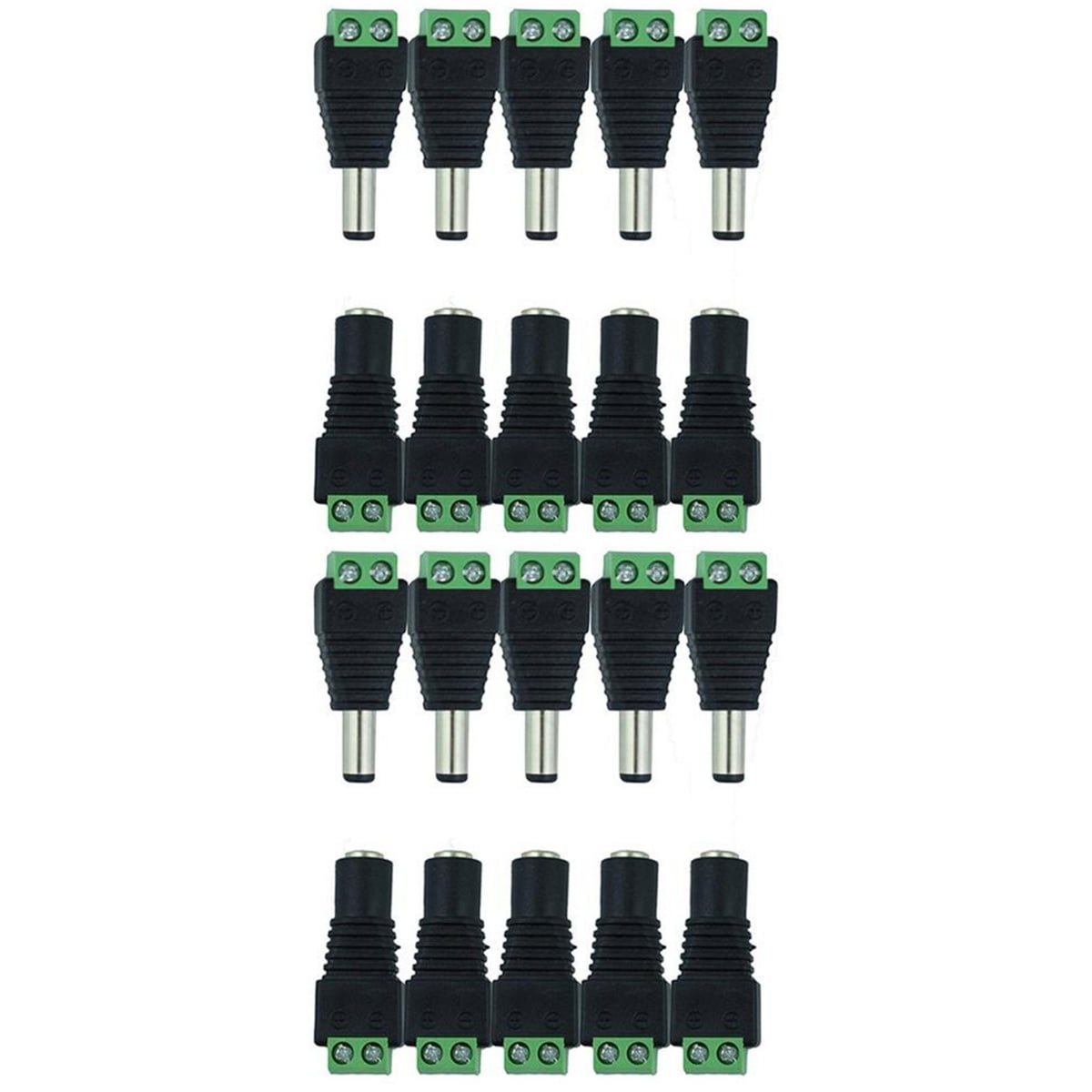MLINS 10 pcs Male and 5pcs Female DC Power Connector Plug Cable Jack ...