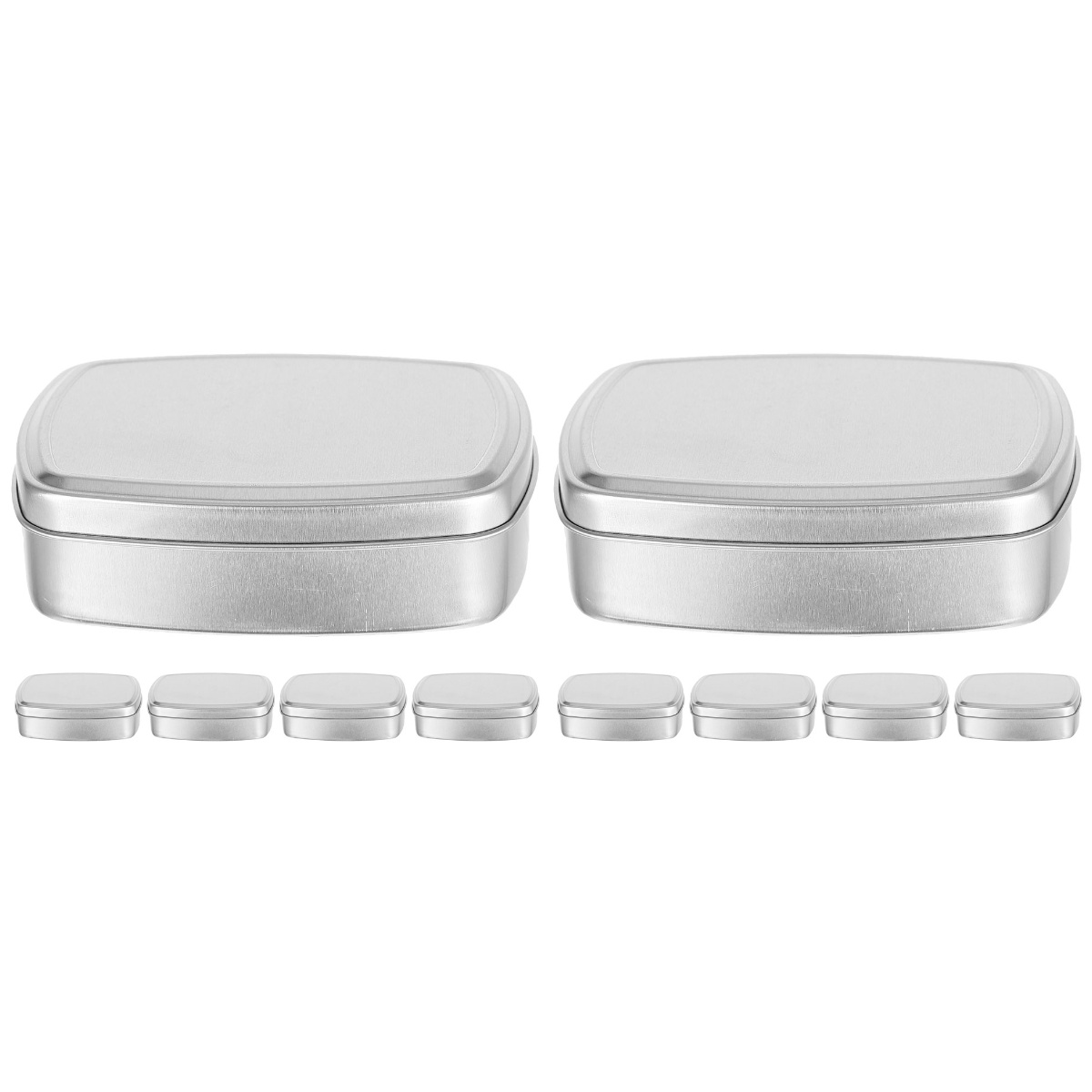 MLINS 10 pcs Metal Rectangular Empty Storage Box Aluminum Soap Boxes ...