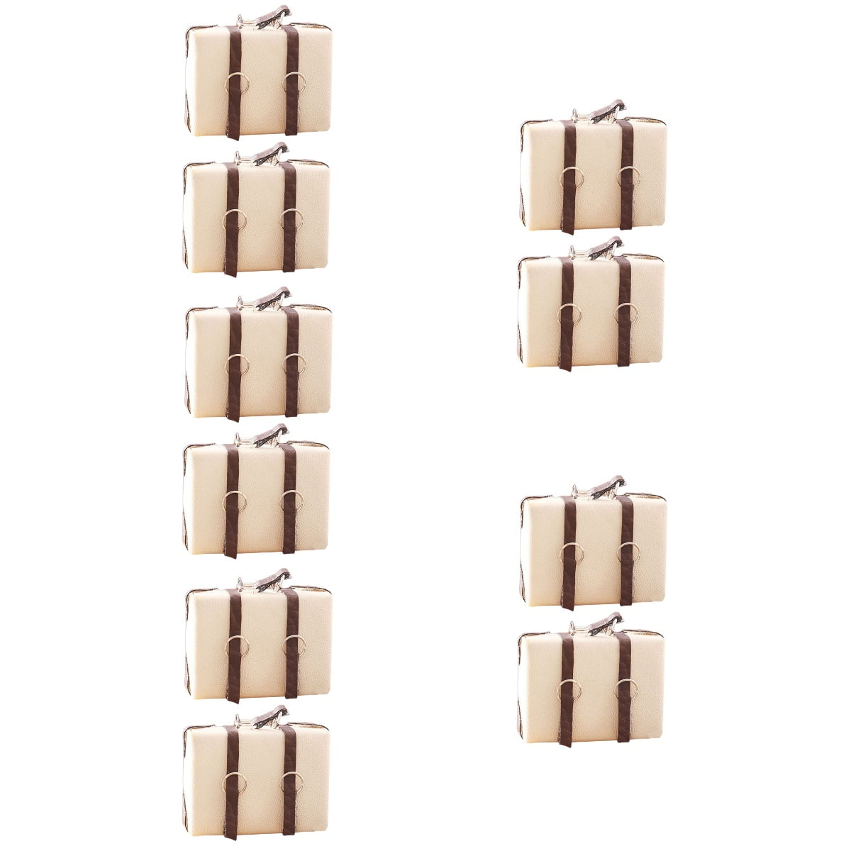 MLINS 10 pcs Miniature Luggage Briefcase PU Suitcase Doll House ...