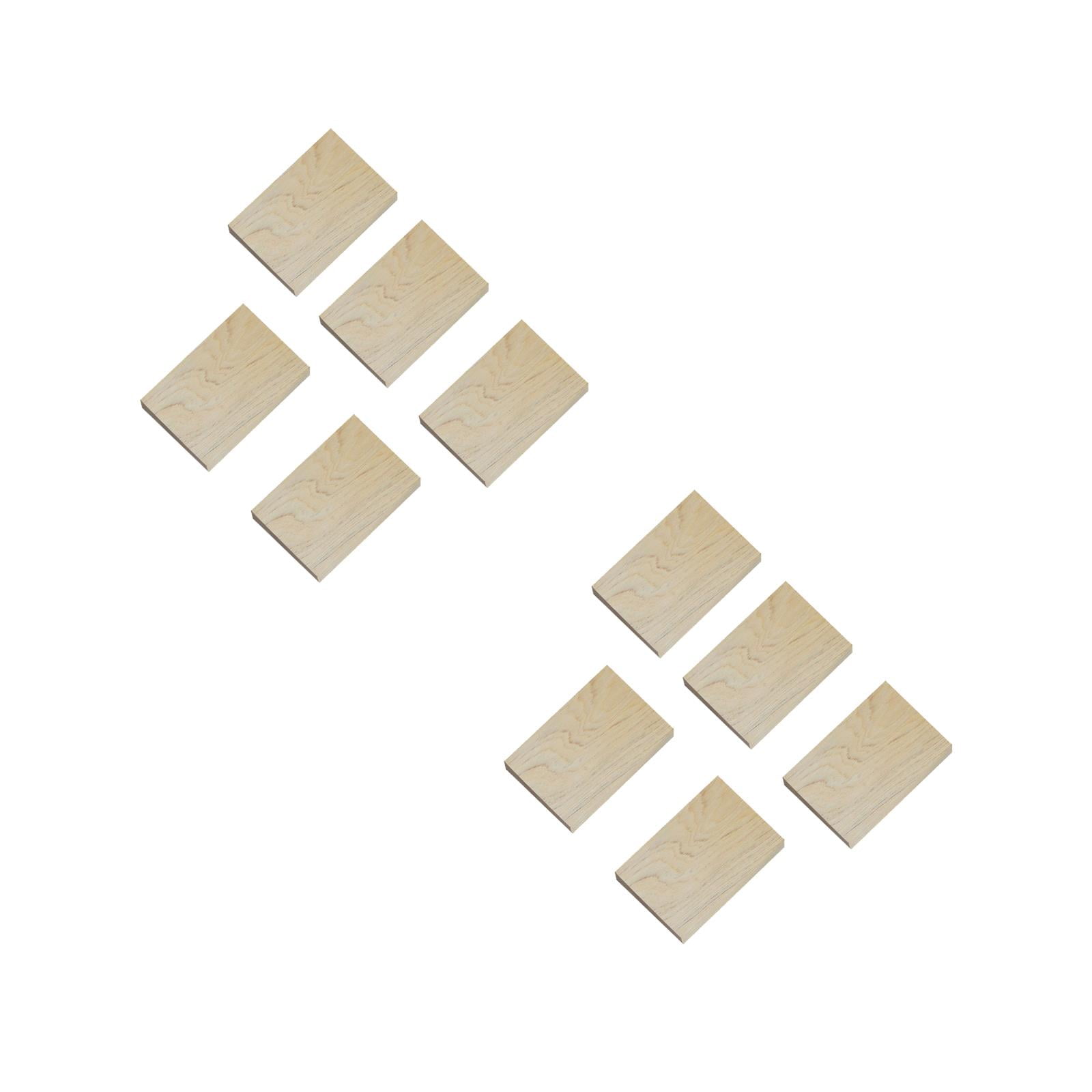 MLINS 10 pcs Rectangular Small Wooden Craft Cutout Precise Cutting Wood ...