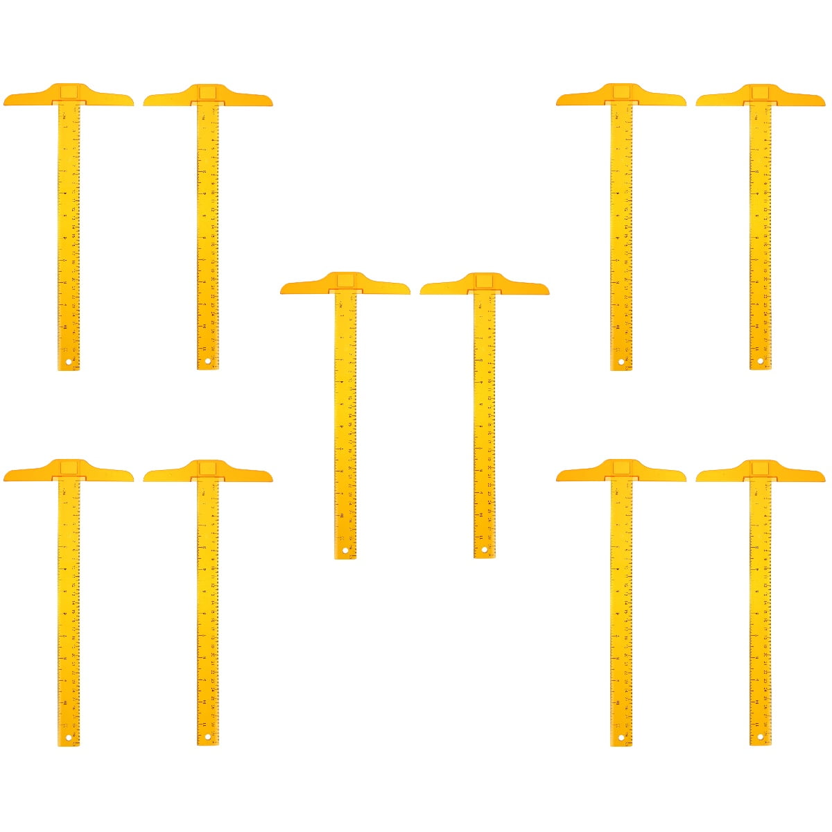 MLINS 10 pcs T Shape Rulers Double Scale Ruler Plastic Measuring Ruler ...