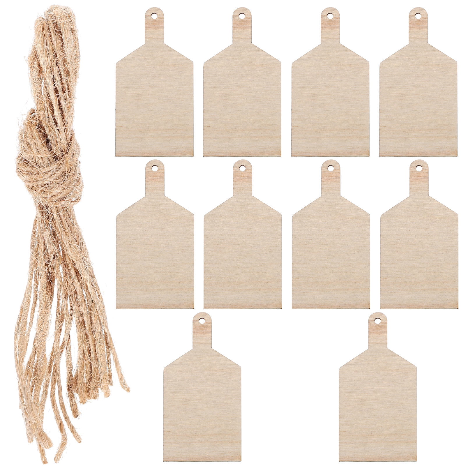 MLINS 10 pcs Wooden Tags with Holes Unfinished Hanging Tags Blank Wood ...