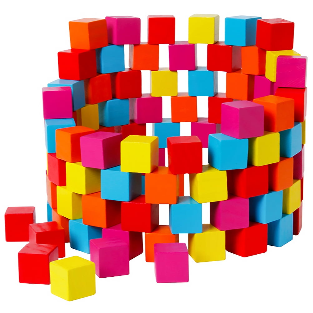 KONTONTY Colorful Cube Toy for Children Playing 100 Pieces Plastic ...