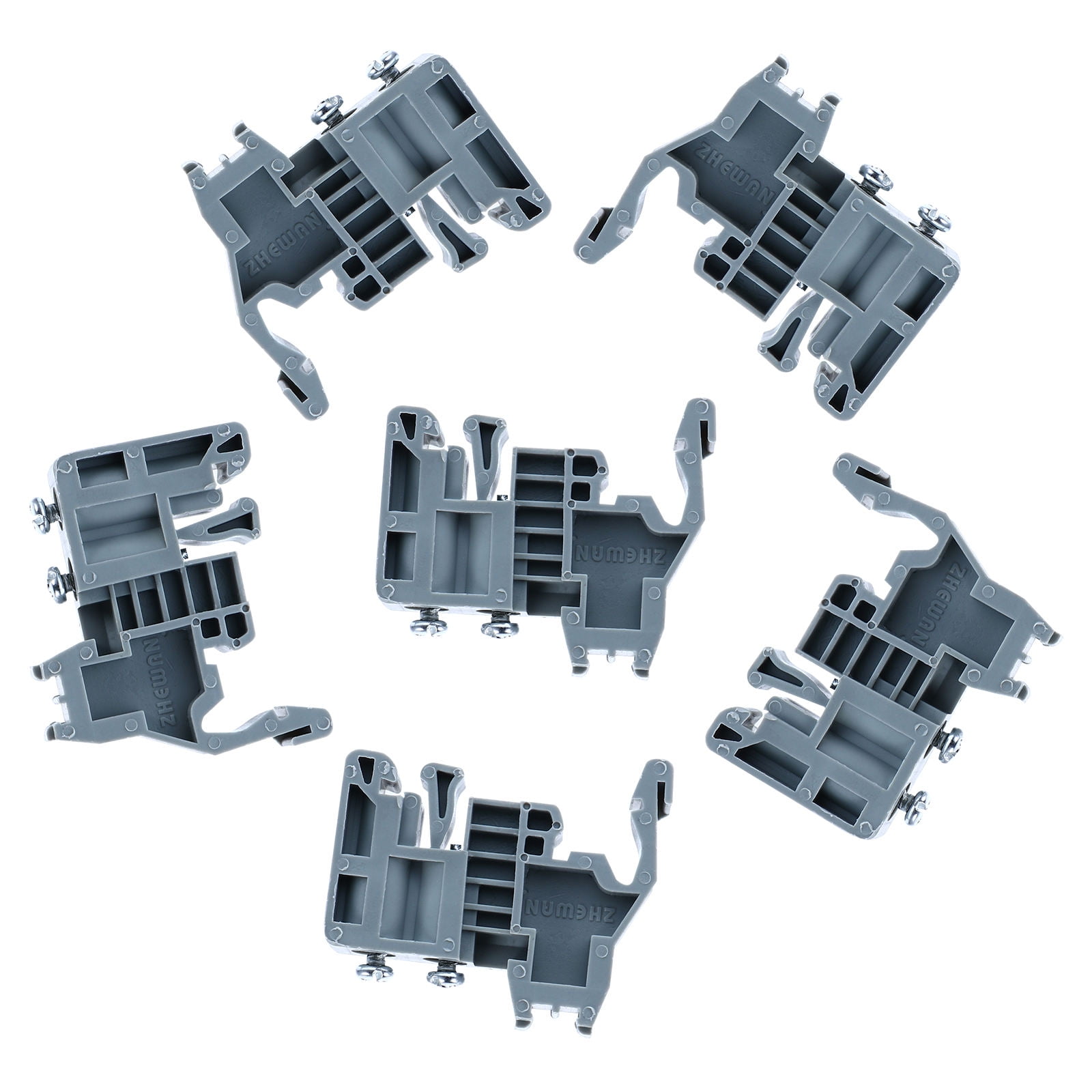 MLINS 100 PCS Din Rail Terminal White Wiring Euk Fixing Parts Block ...