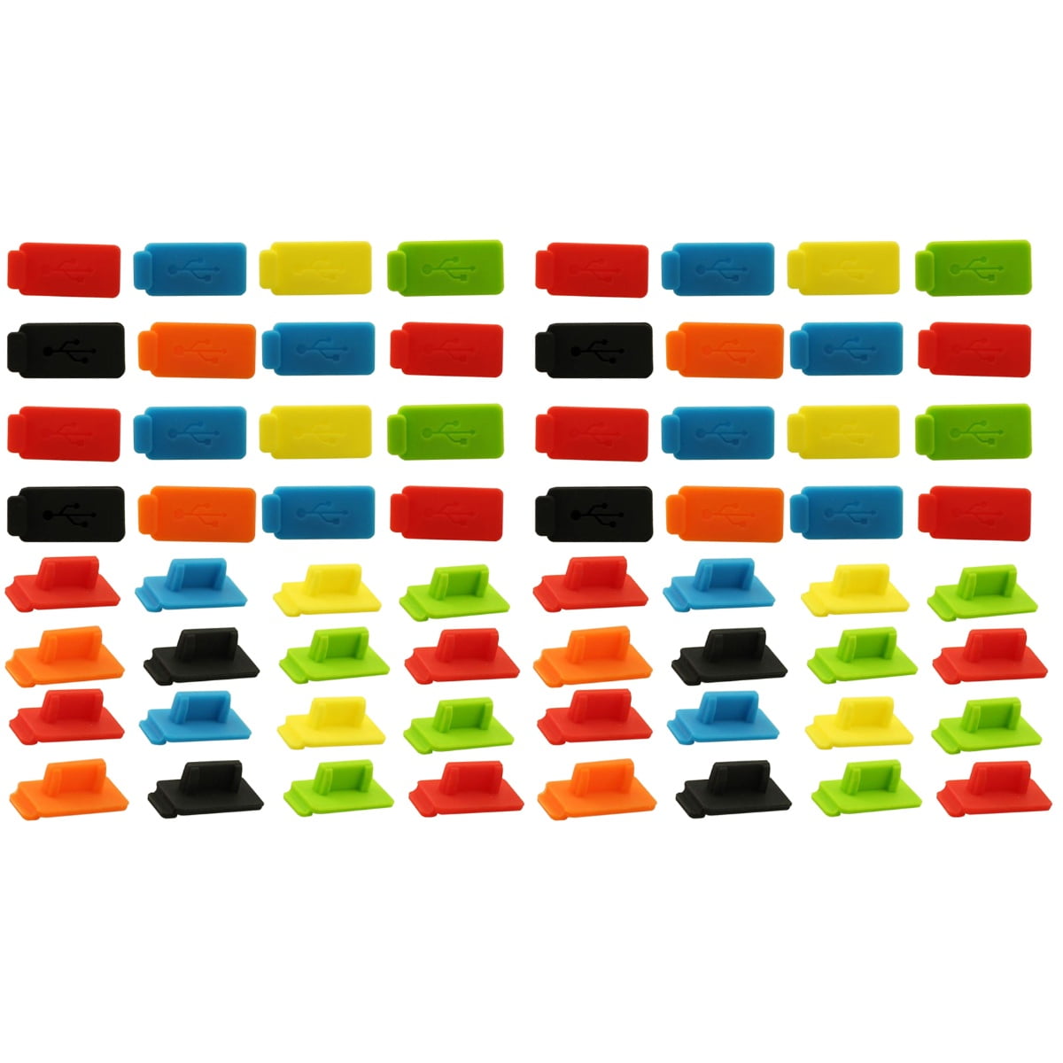 MLINS 100 PCS Silicone Dust Plug USB Port Plug Charger Port Protector ...