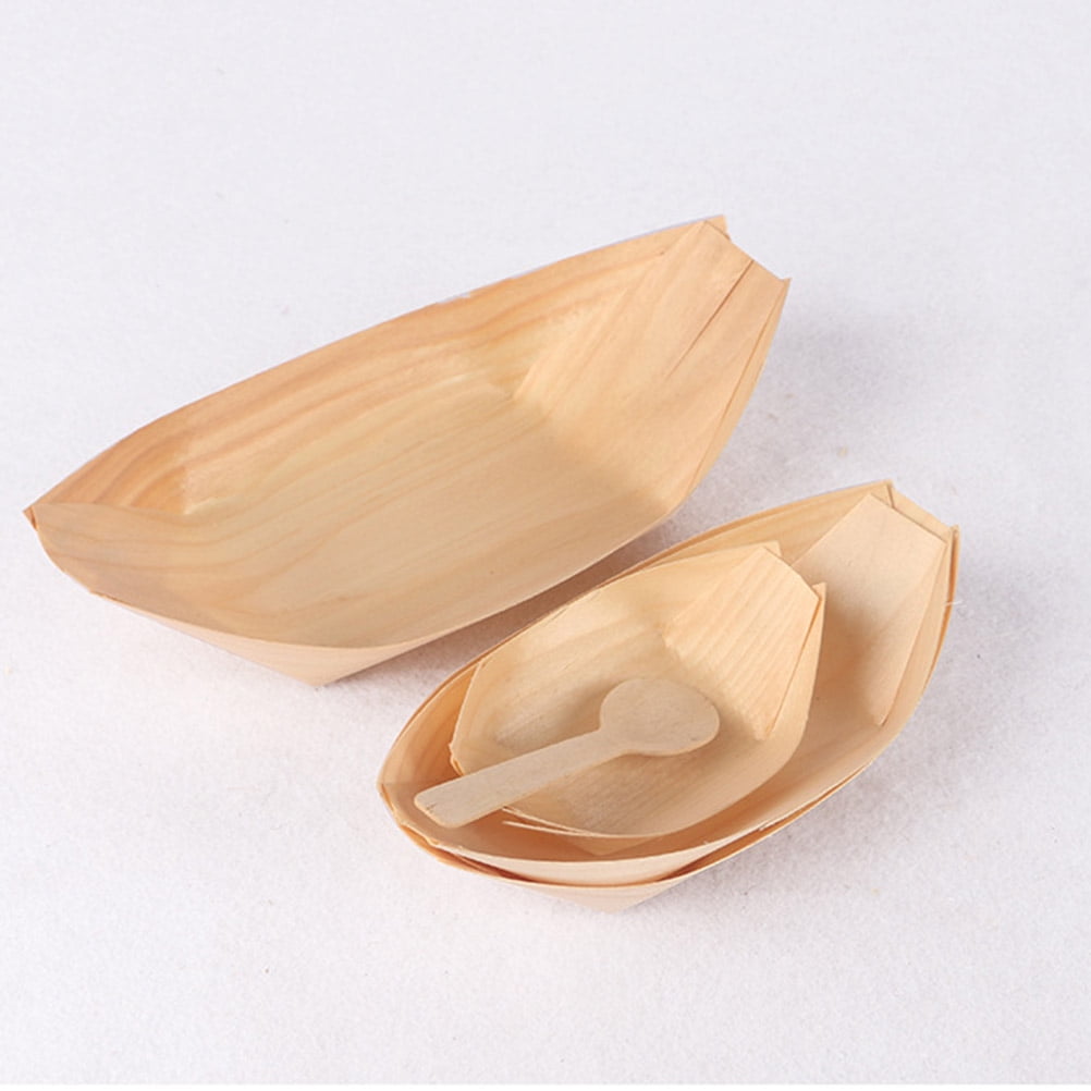 MLINS 100 Pcs Boat-type Snack Plate Food Serving Boats Sushi Party Tray ...