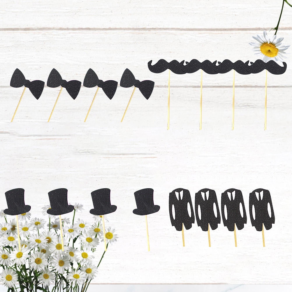 MLINS 100 Pcs Paper Cake Topper Pick Hats for Men Happy Birthday ...