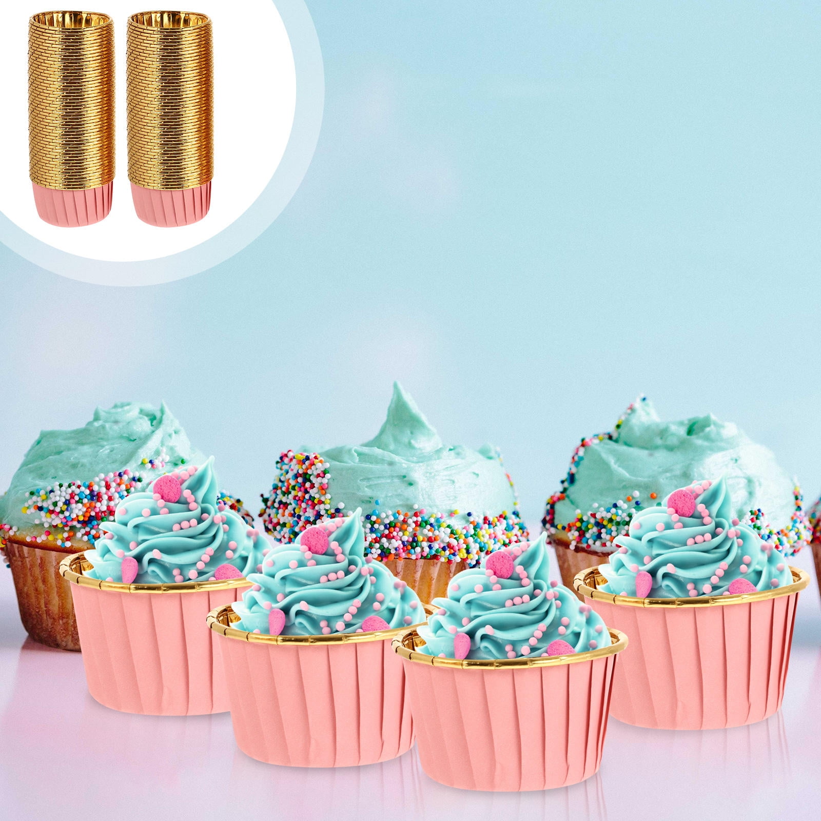 MLINS 100 Pcs Paper Dessert Bowls Party Supplies Muffin Cups Liners ...