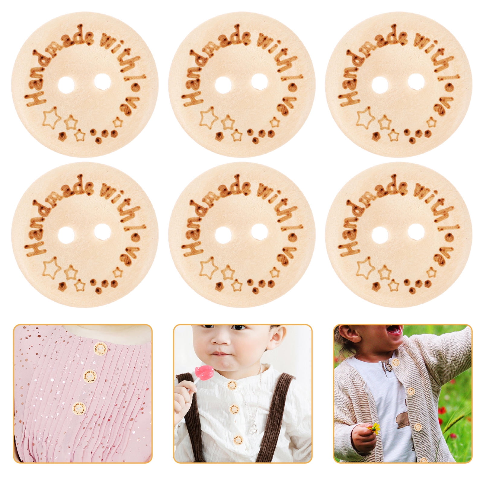 MLINS 100 Pcs Rainbow Buttons Wooden Buttons 2.00X2.00X0.30CM - Walmart.com