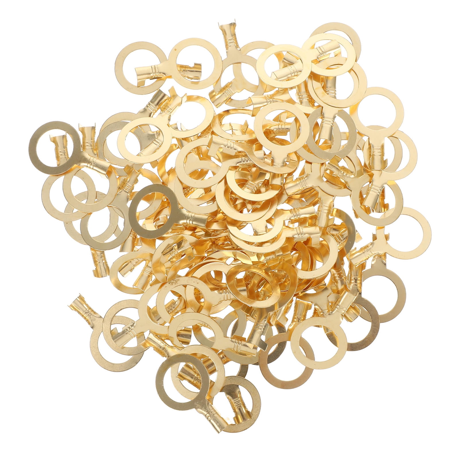 MLINS 100 Pcs Ring Terminals Connectors for Electrical Cables Golden ...