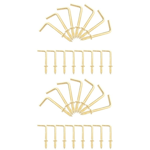 MLINS 100 Pcs Tiny L Hooks Right Angle Screws Self Tapping Screw Hooks ...