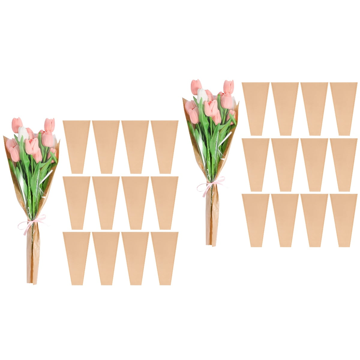 MLINS 100 pcs Flowers Packing Bags Paper Party Rose Packaging Bags ...