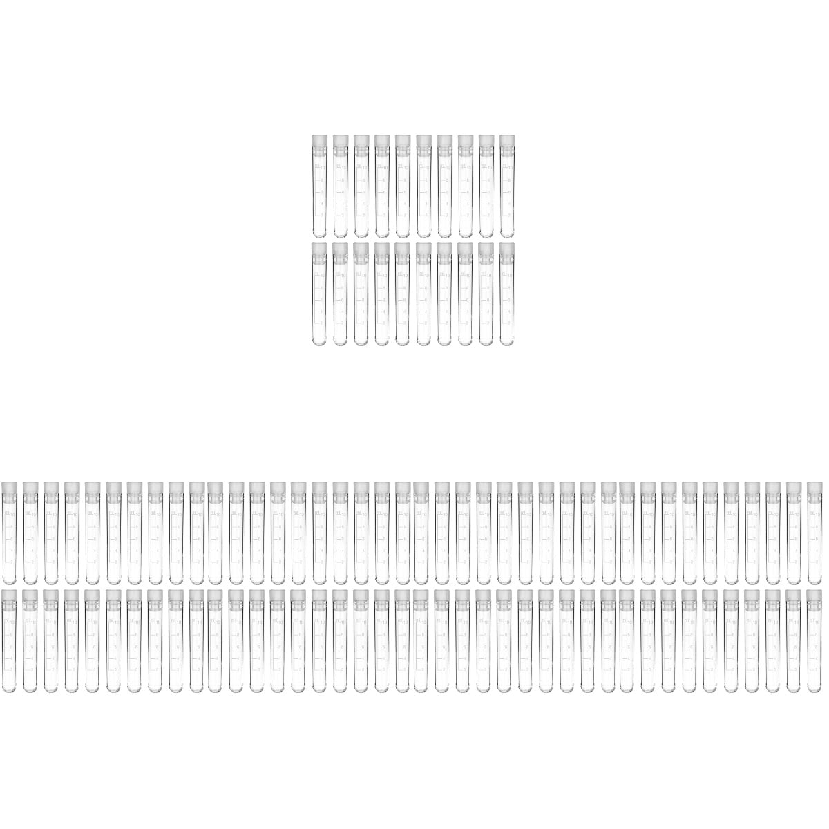 MLINS 100 pcs Freezer Plastic Vial With Cap 10ml Sampling Tube Test ...