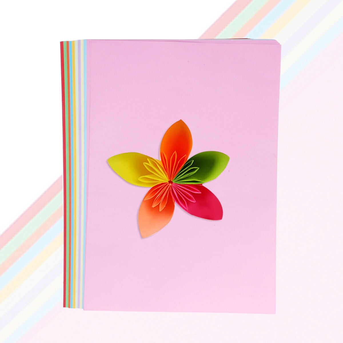MLINS 100PC Colored Paper Origami DIY Folding A4 Paper Decals ...