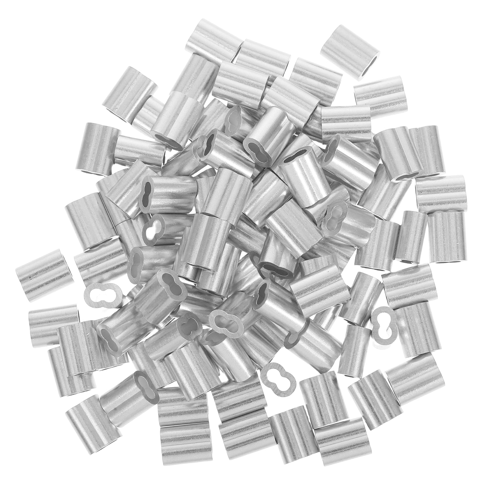 MLINS 100pcs Aluminum Crimp Sleeves 8-Shaped Double Hole Wire Rope ...