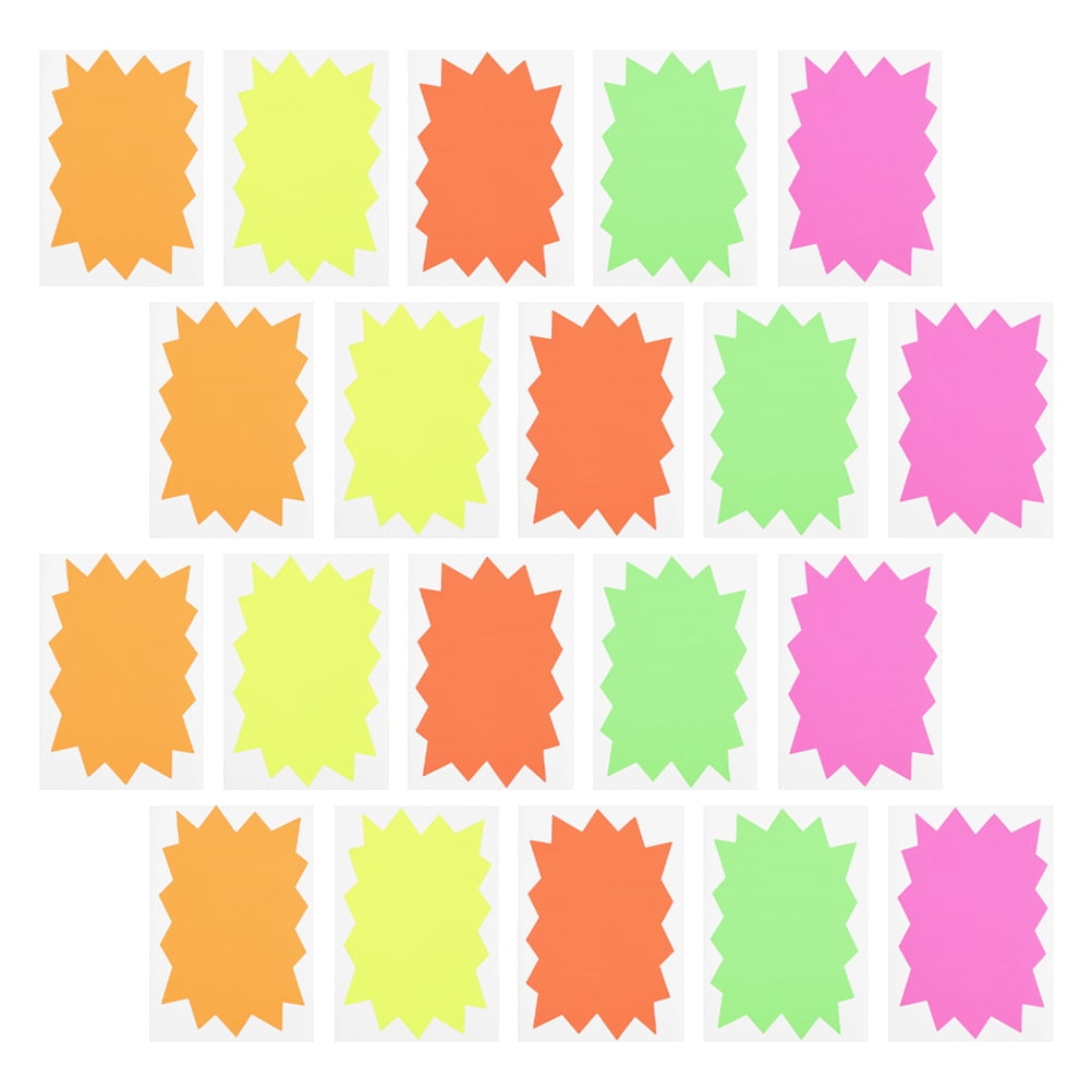 MLINS 100pcs Fluorescent Price Tag Stickers Retail Blank Labels Yard ...