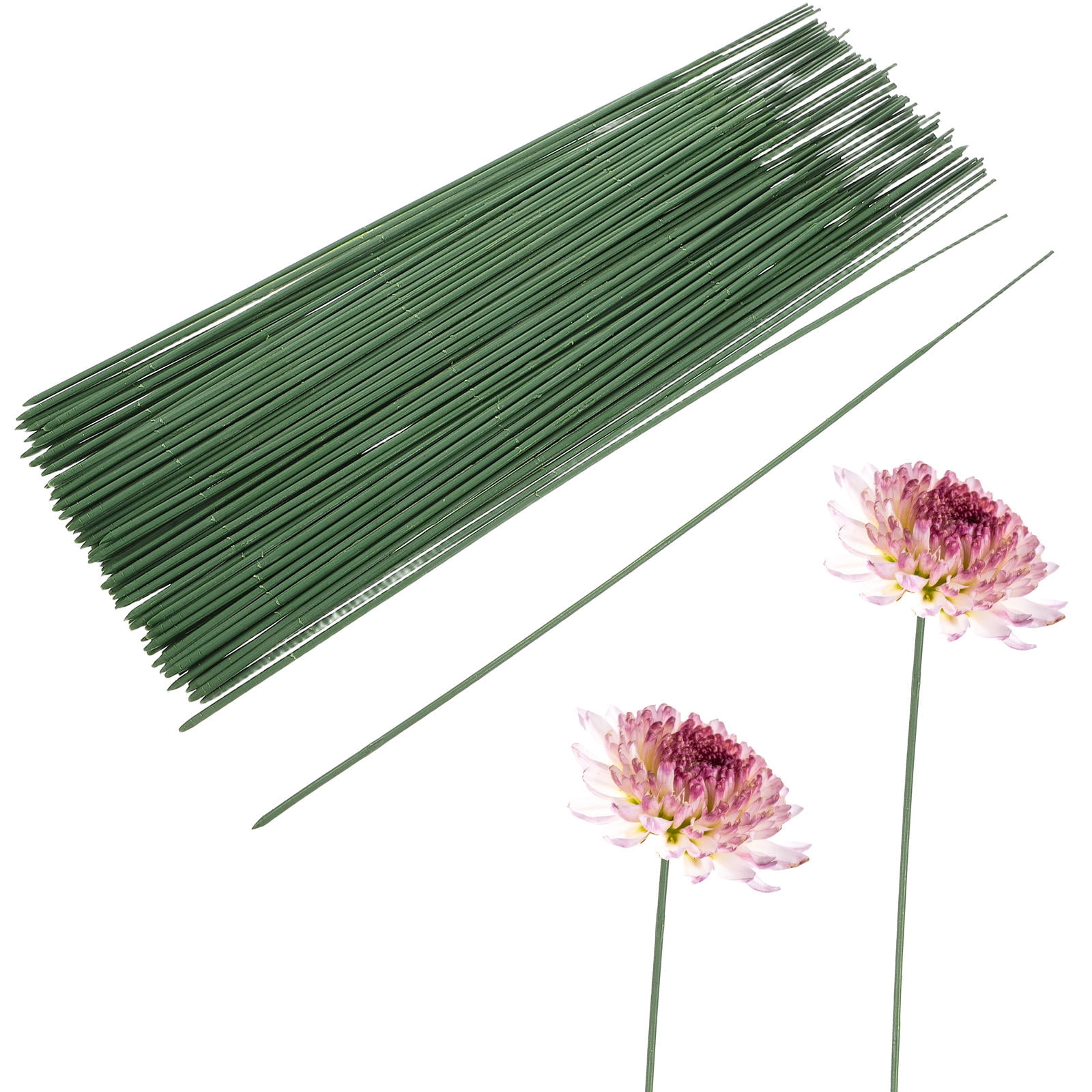 MLINS 100pcs Green Floral Stem Wire 25cm for Flower Arrangements and ...