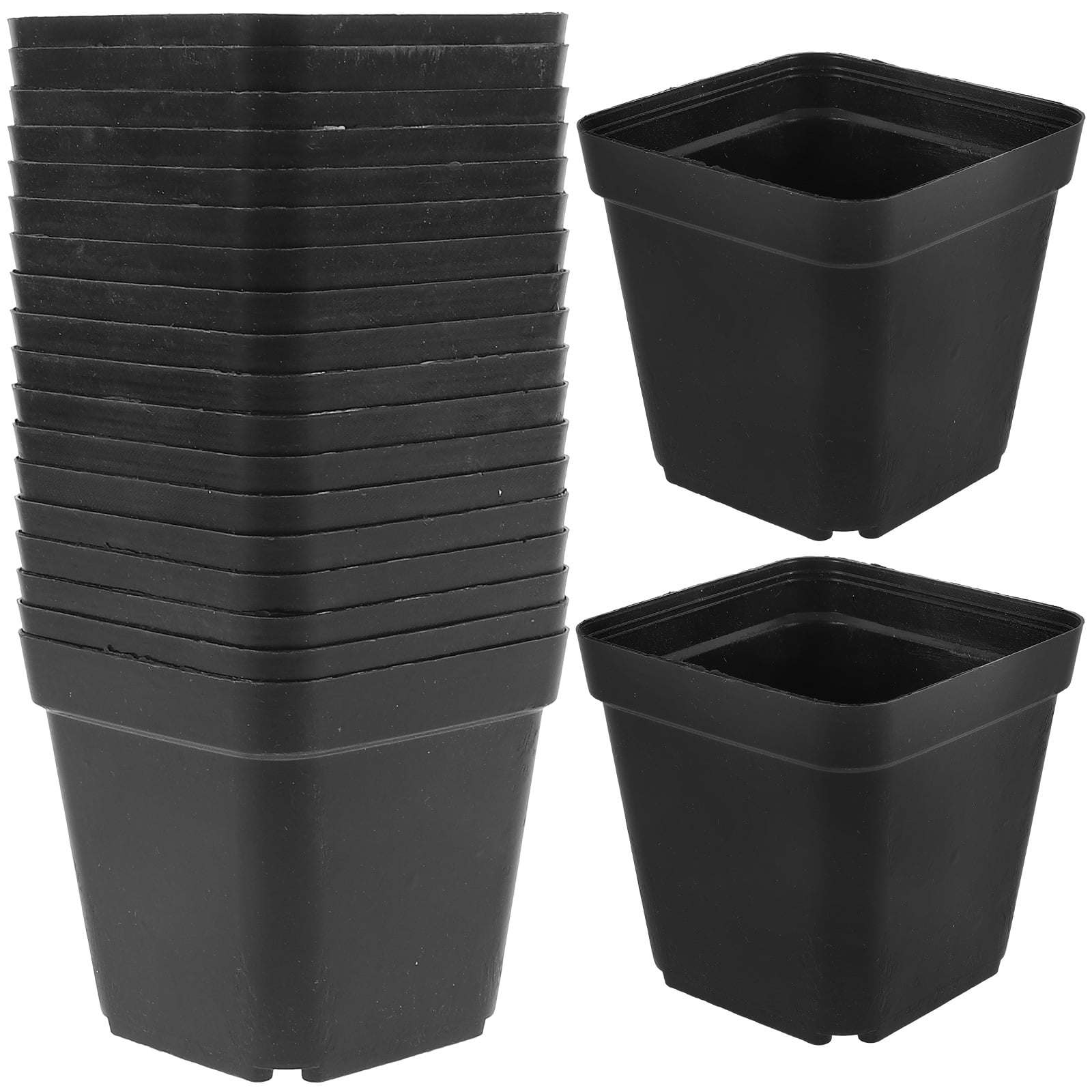 MLINS 100pcs Plastic Small Flowerpots Square Planters Mini Succulent ...