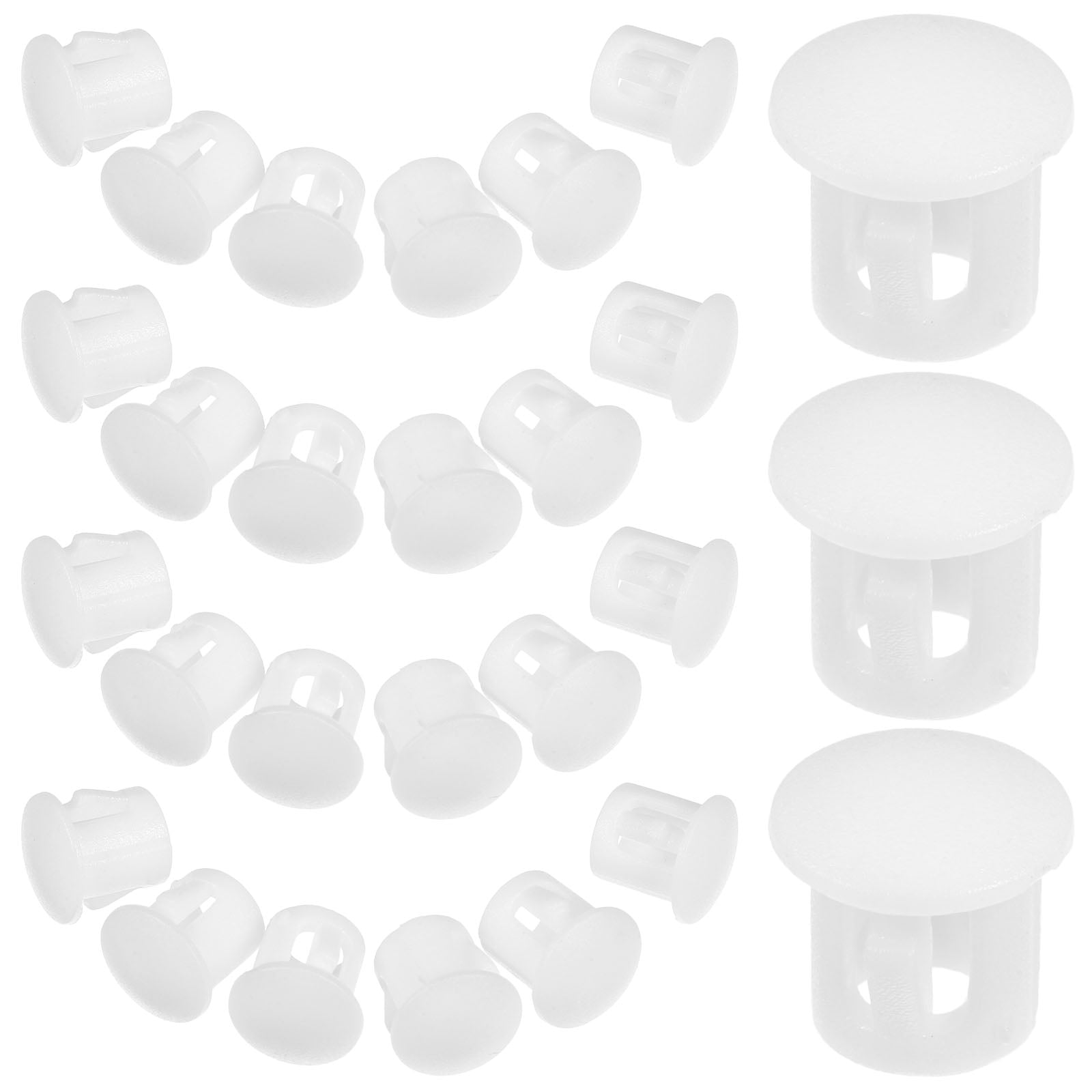 MLINS 100pcs Round Plastic Plug Tubing End Caps Assortment Kit Cabinet ...