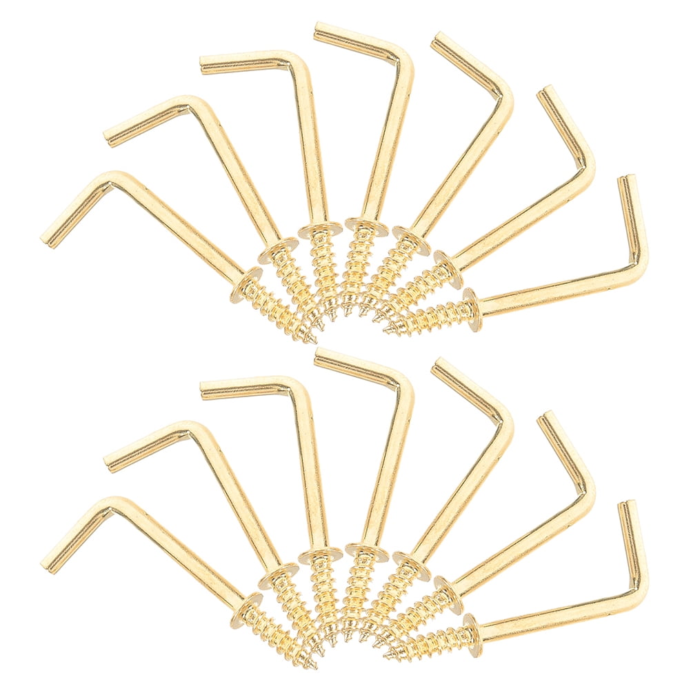 MLINS 100pcs Tiny L Hooks For Hanging 90 Degree Screw Hooks Iron Square ...