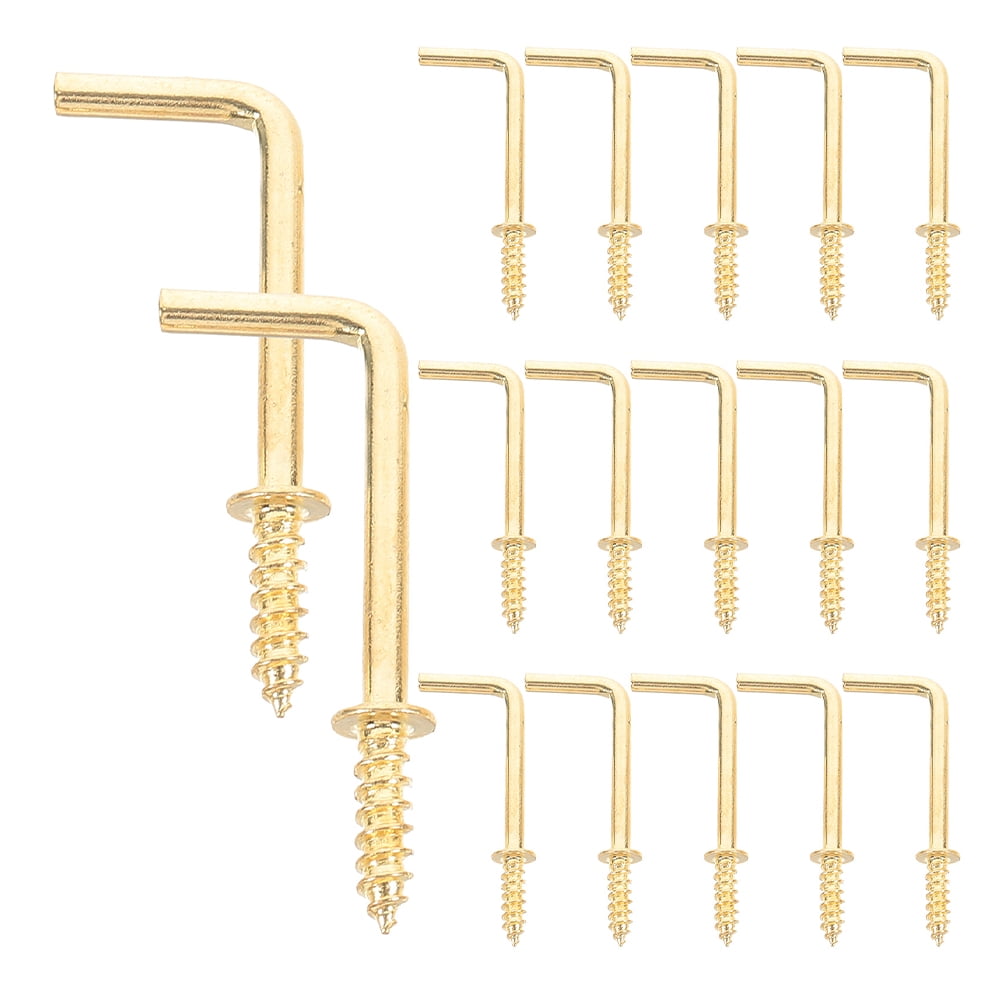 MLINS 100pcs Tiny L Hooks For Hanging Screw-In Square Bend Hooks 90 ...