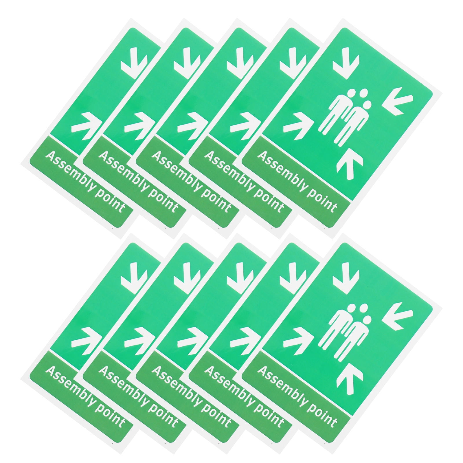MLINS 10PCS Fire Assembly Point Sign Stickers Emergency Exit Signage ...