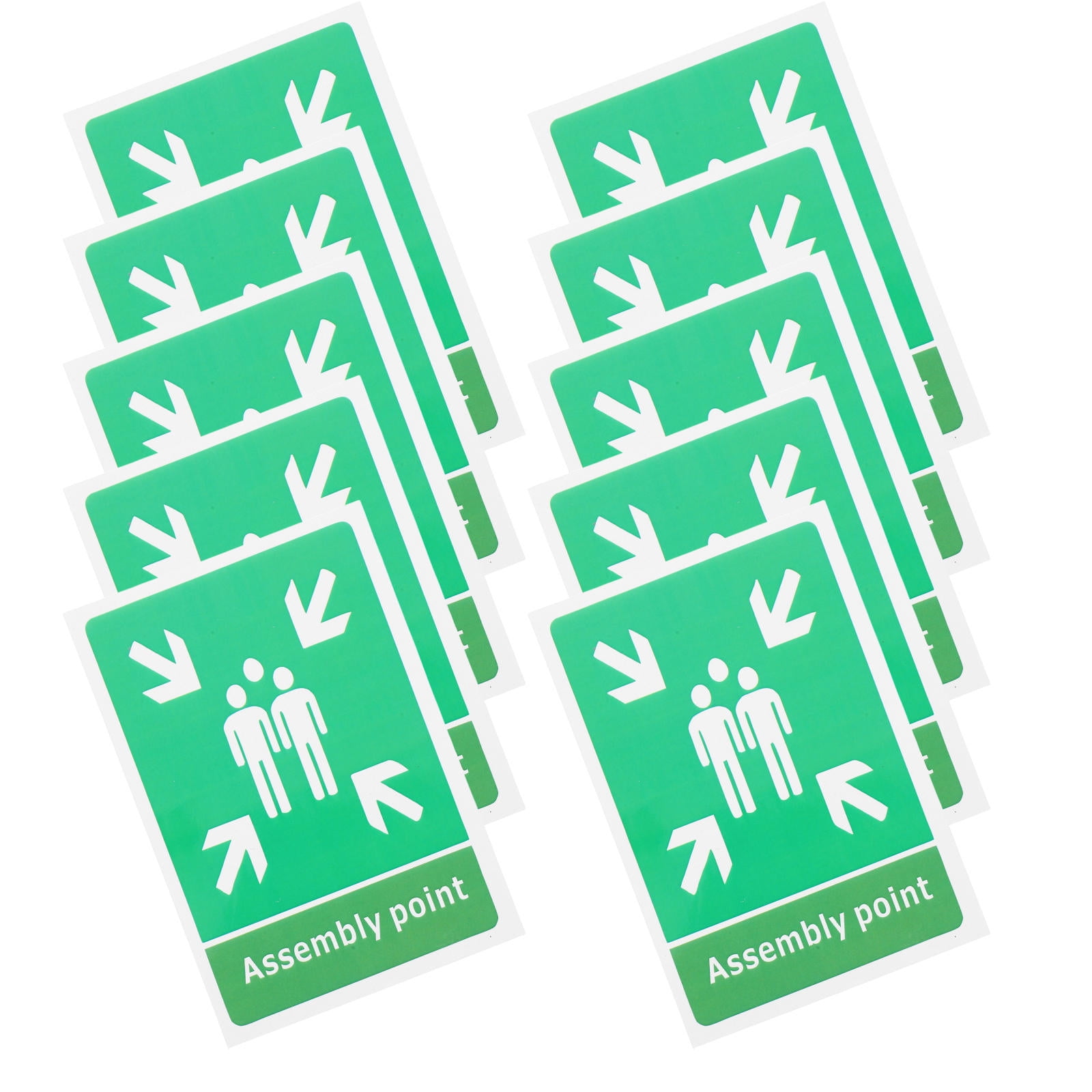 MLINS 10PCS Fire Evacuation Assembly Point Sign Stickers Exit Stickers ...