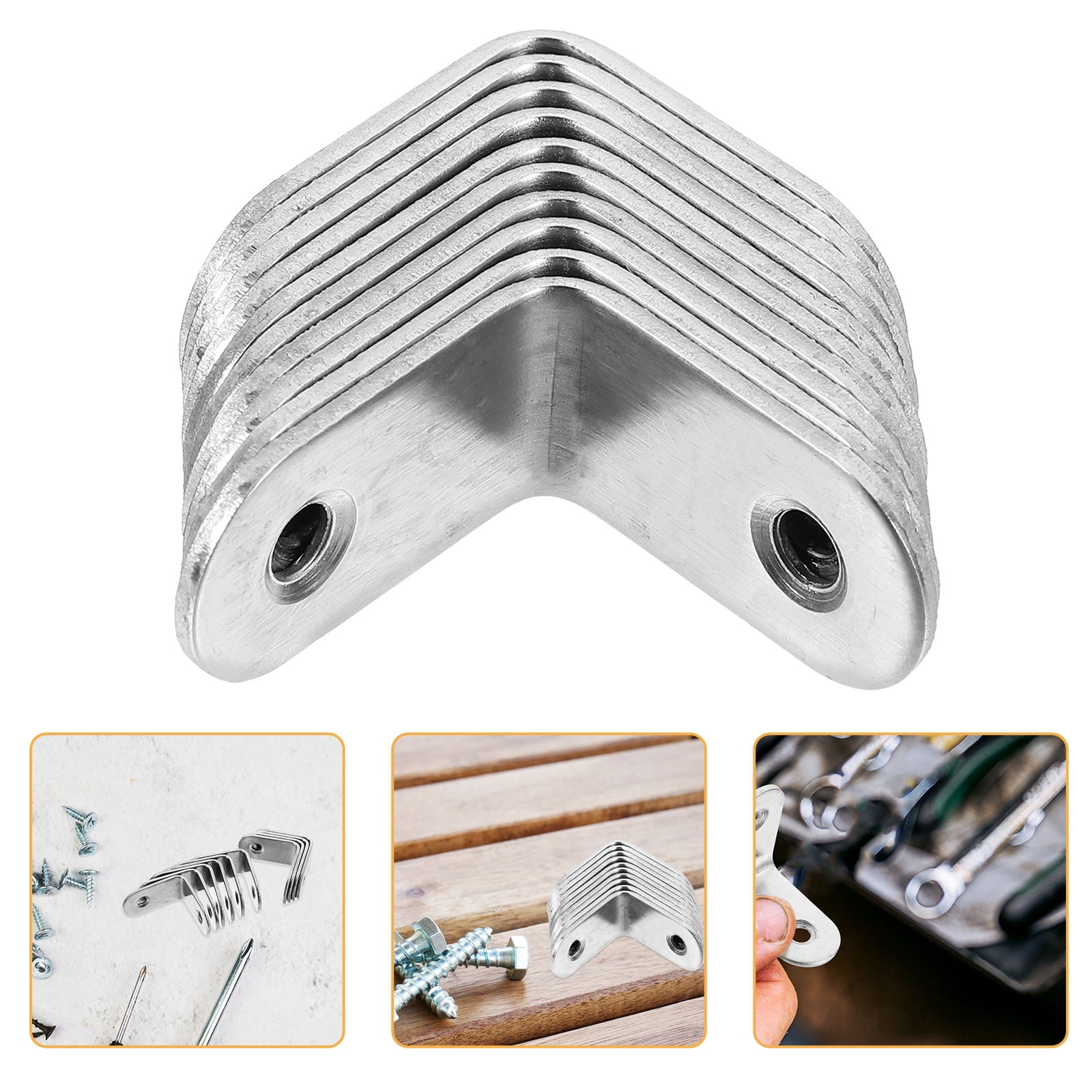 MLINS 10Pcs Angle Brackets Corner Braces Right Angle Brackets Heavy ...