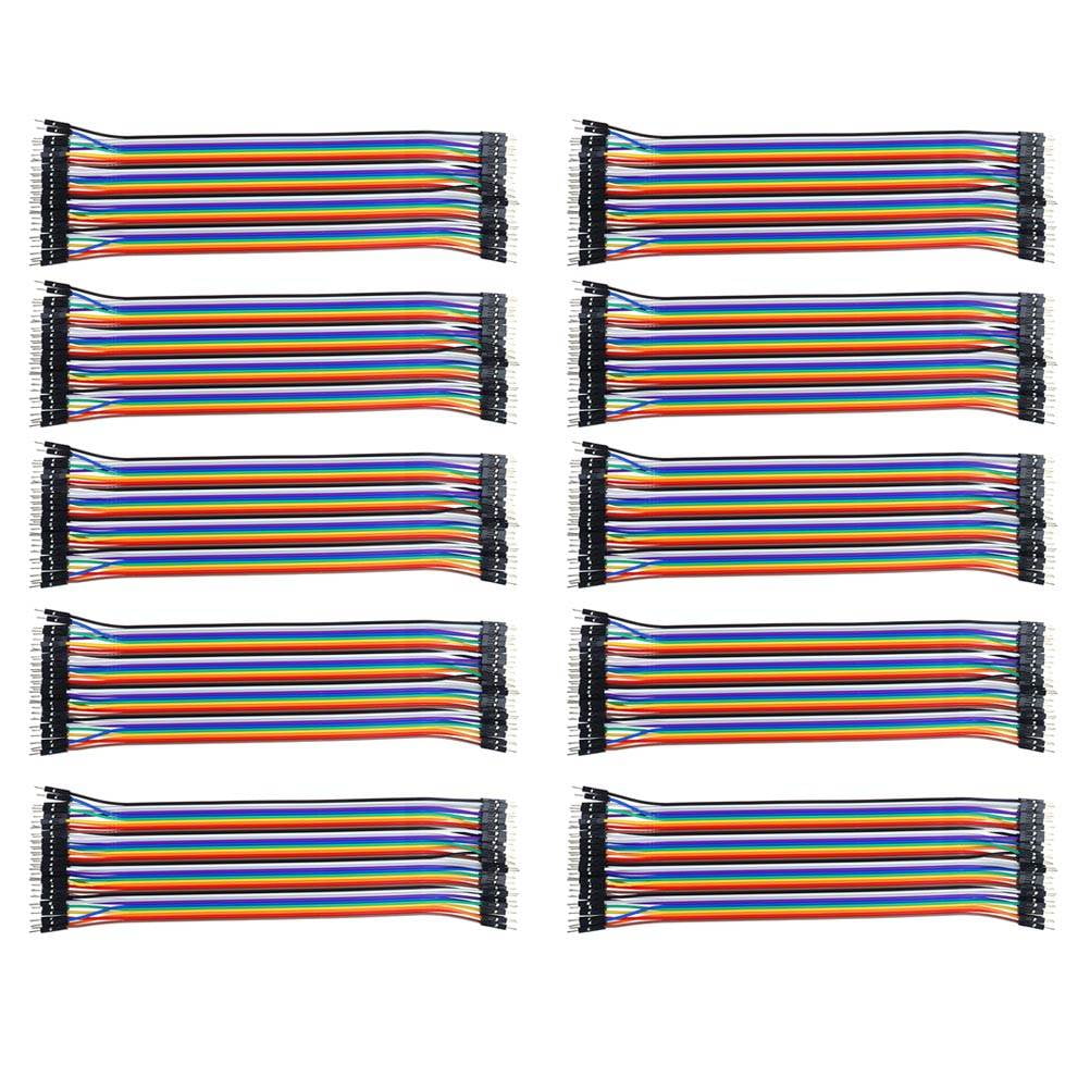 MLINS 10Pcs Breadboard Wire Line 40Pin 2.54 Spacing Male to Male ...