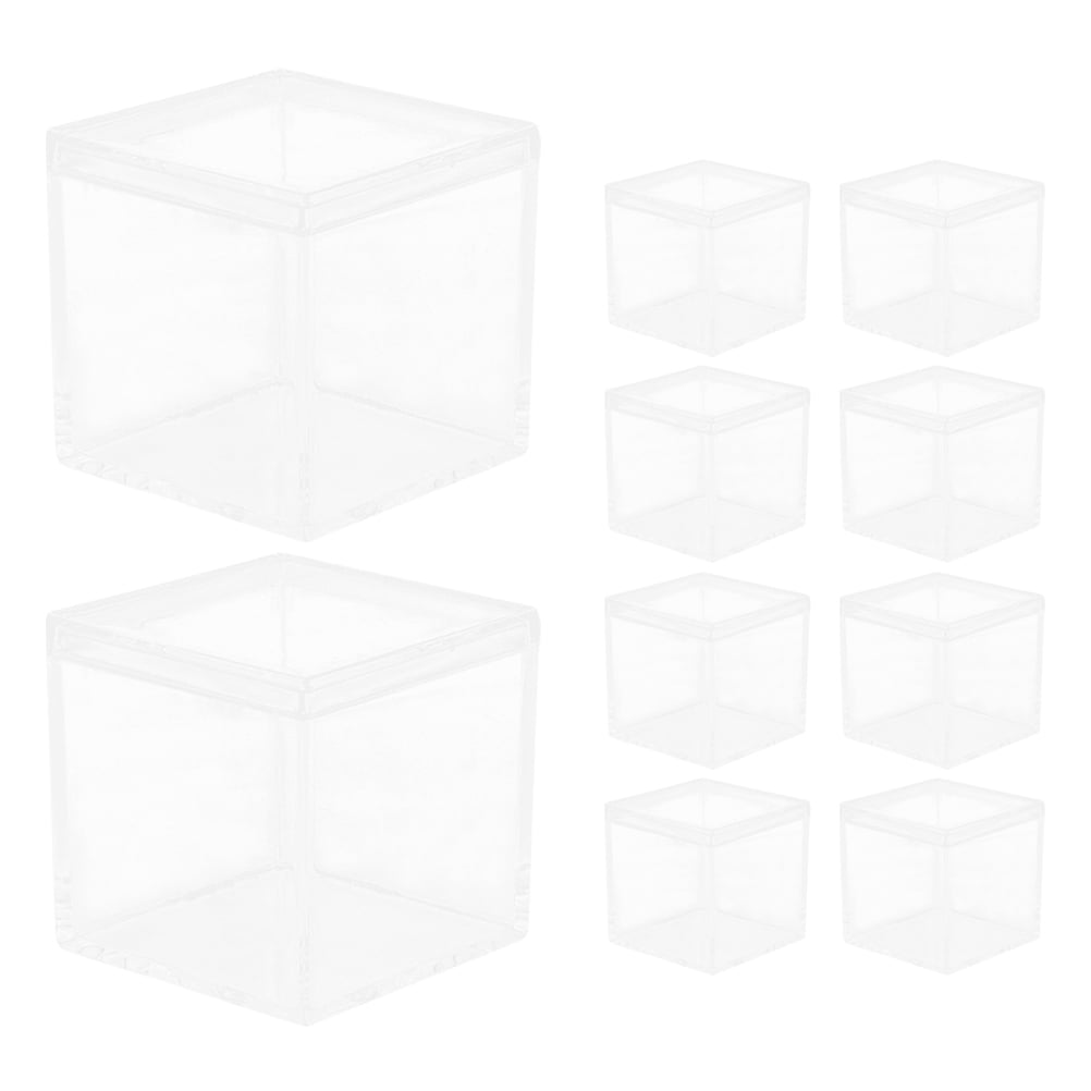 MLINS 10Pcs Candy Boxes Clear Acrylic Boxes Square Cubes Clear Candy ...