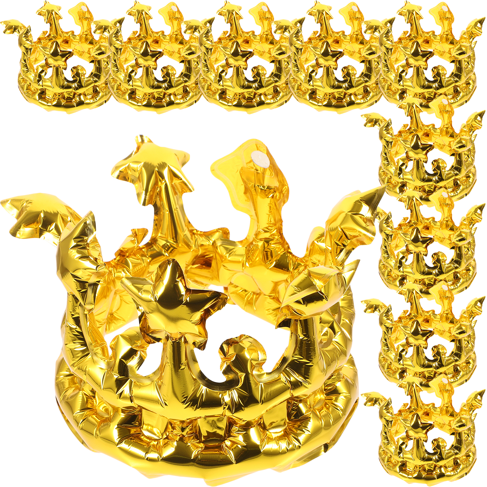 MLINS 10Pcs Inflatable Crown Birthday Party Crown Birthday Crown Prop ...