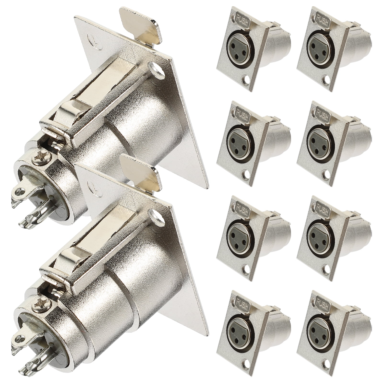 MLINS 10pcs 3-Pin Female Panel Mount Metal Chassis Microphone Jack ...
