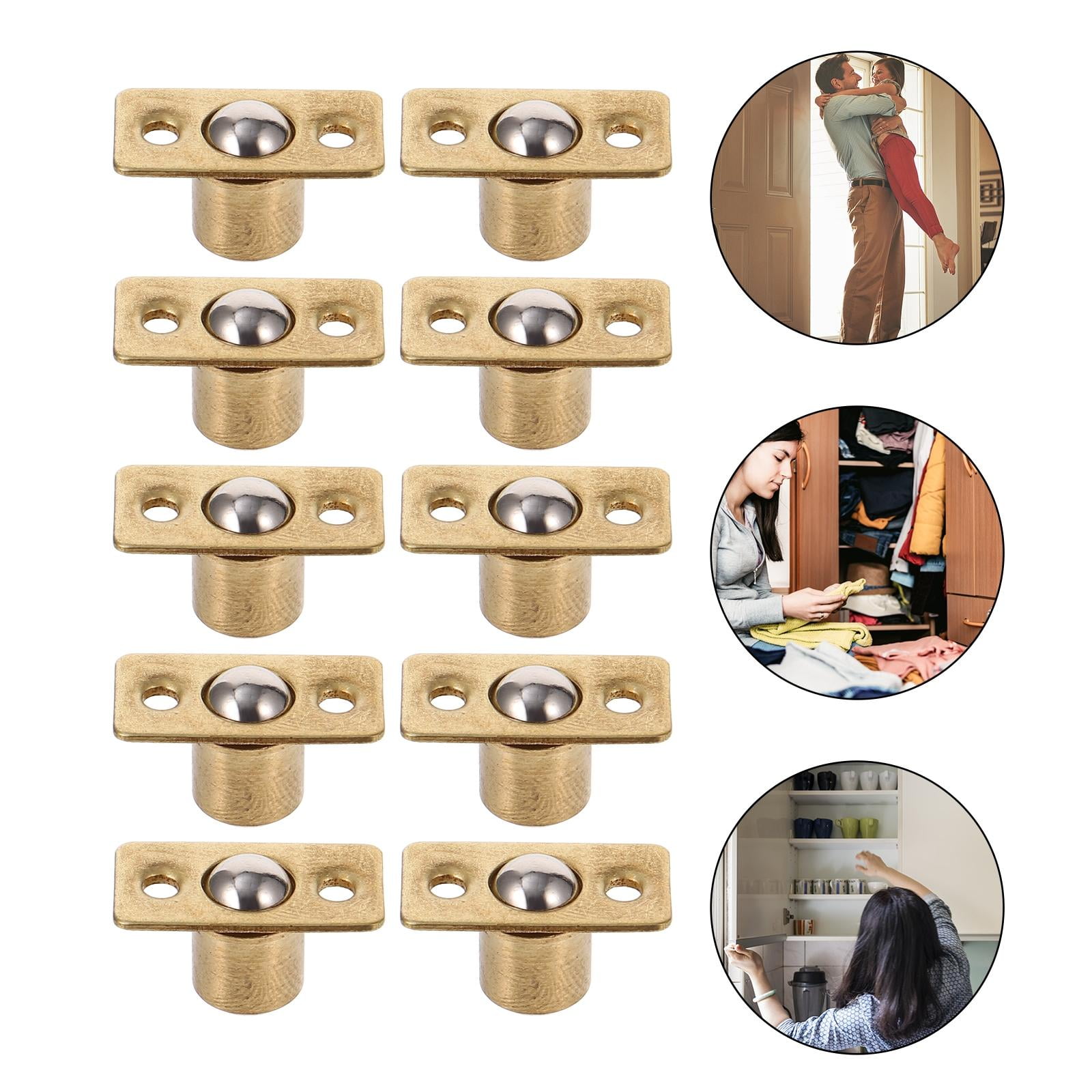 DINHEAROM Copper Ball Catch Latch Door Spring Ball Lock Golden 10Pcs 0 ...