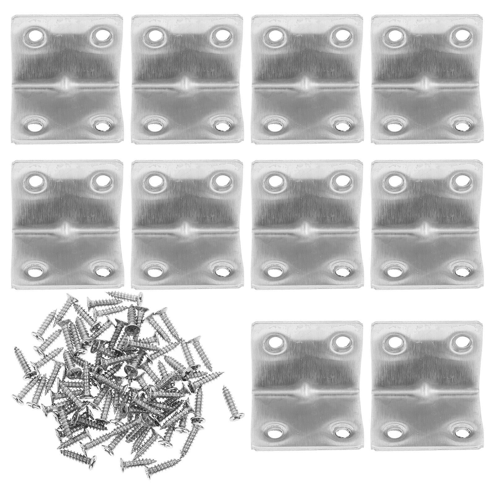 MLINS 10pcs Corner Brace Support Stainless Steel L Bracket With Screws ...
