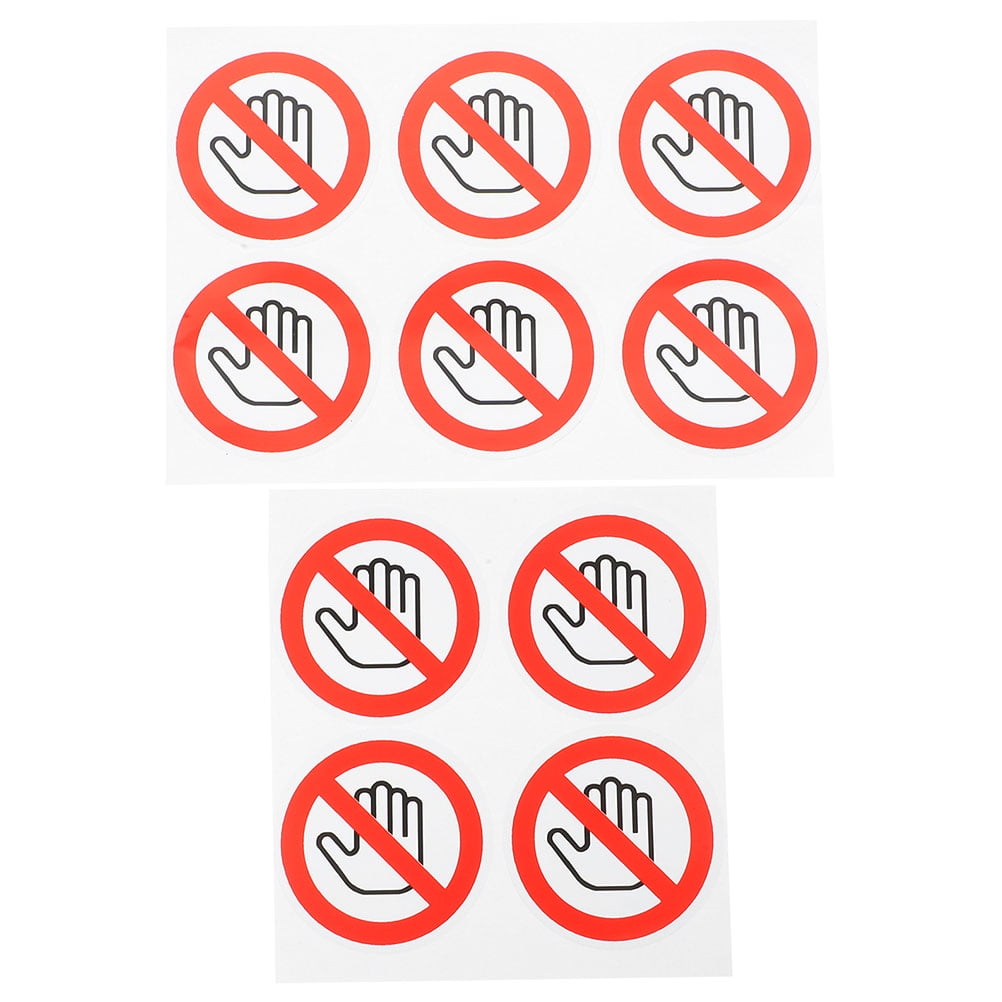 MLINS 10pcs Do Not Touch Decals DIY Round No Touching Decal Warning ...