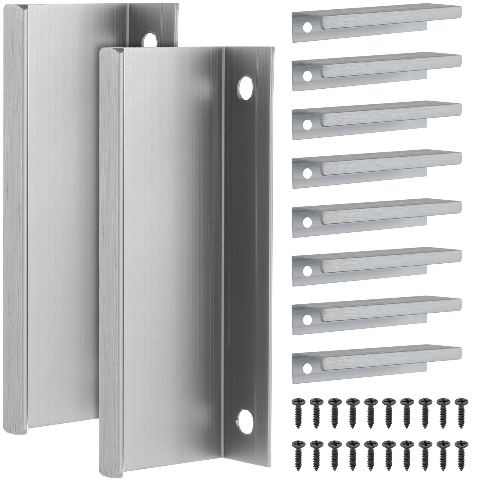 MLINS 10pcs Flat Drawer Pulls Hidden Handles Edge Cabinet Handles Back ...
