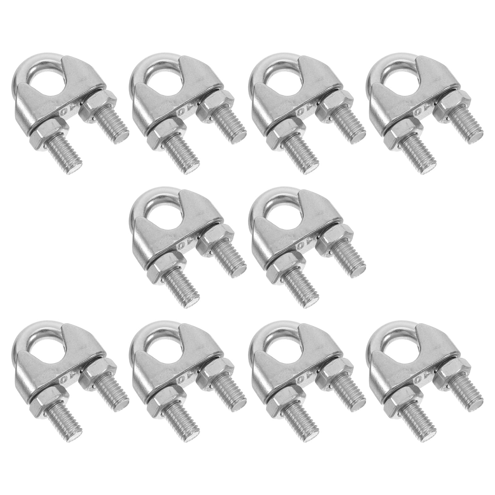 MLINS 10pcs M10 Stainless Steel Wire Rope Cable Clip Multi-Functional U ...
