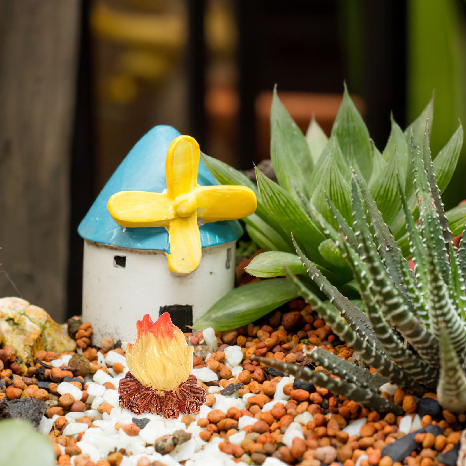 MLINS 10pcs Mini Landscape Statue Mini Resin Statue Mini Bonfire Statue ...