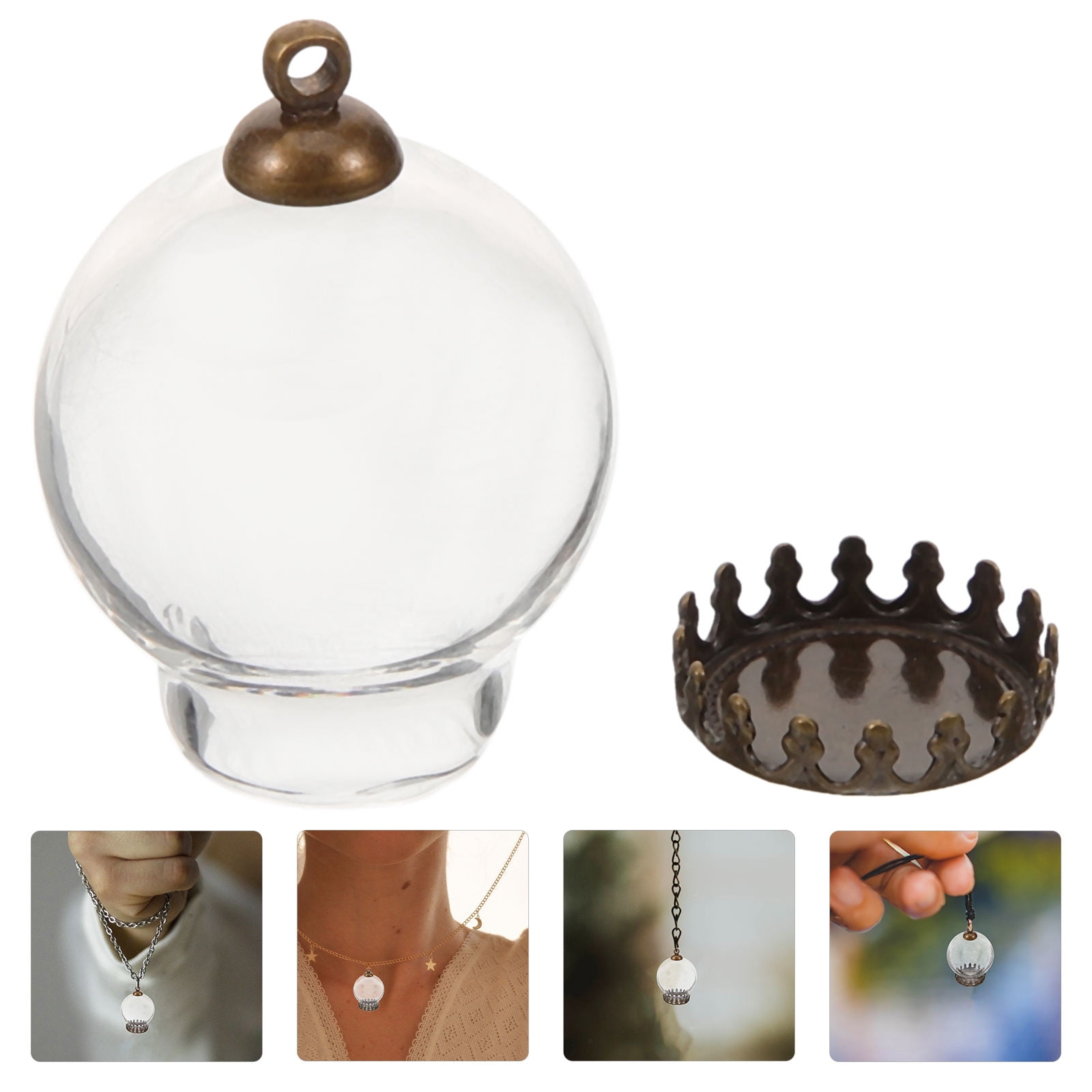 MLINS 10pcs Mini Wish Bottles Glass Bottle Charms Jewelry Making ...