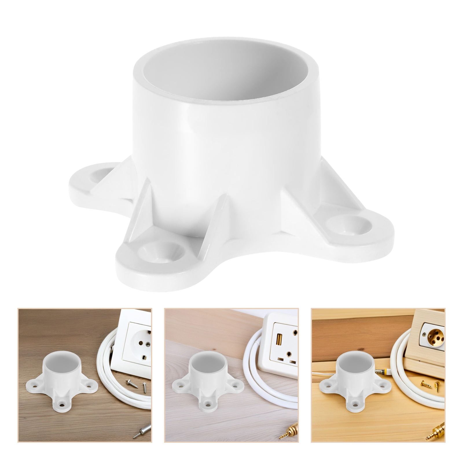 MLINS 10pcs PVC Table Leg Fittings 1 Inch Flange PVC Screw Caps PVC ...